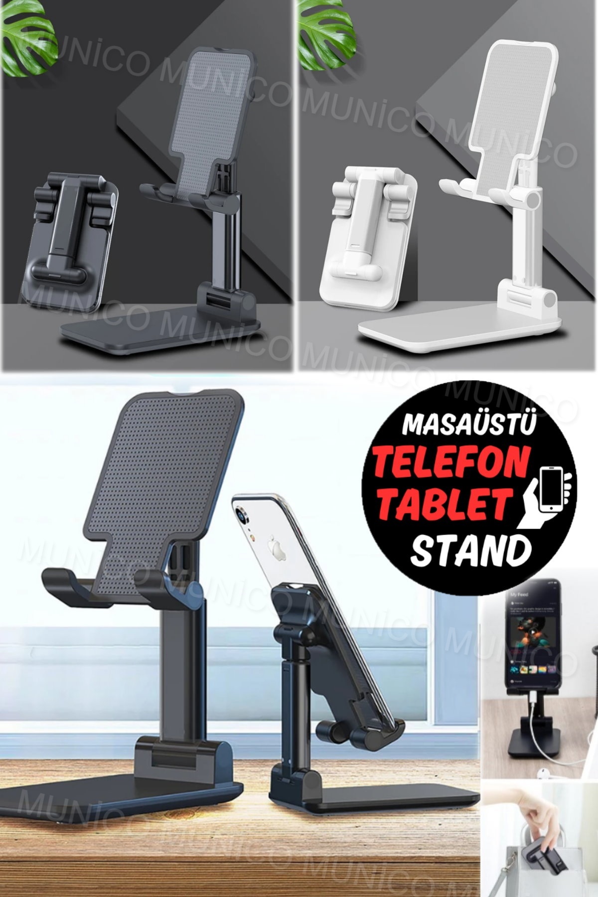 Munico Uzayabilir Katlanır Tablet Cep Telefonu Masa Akıllı Telefon ...