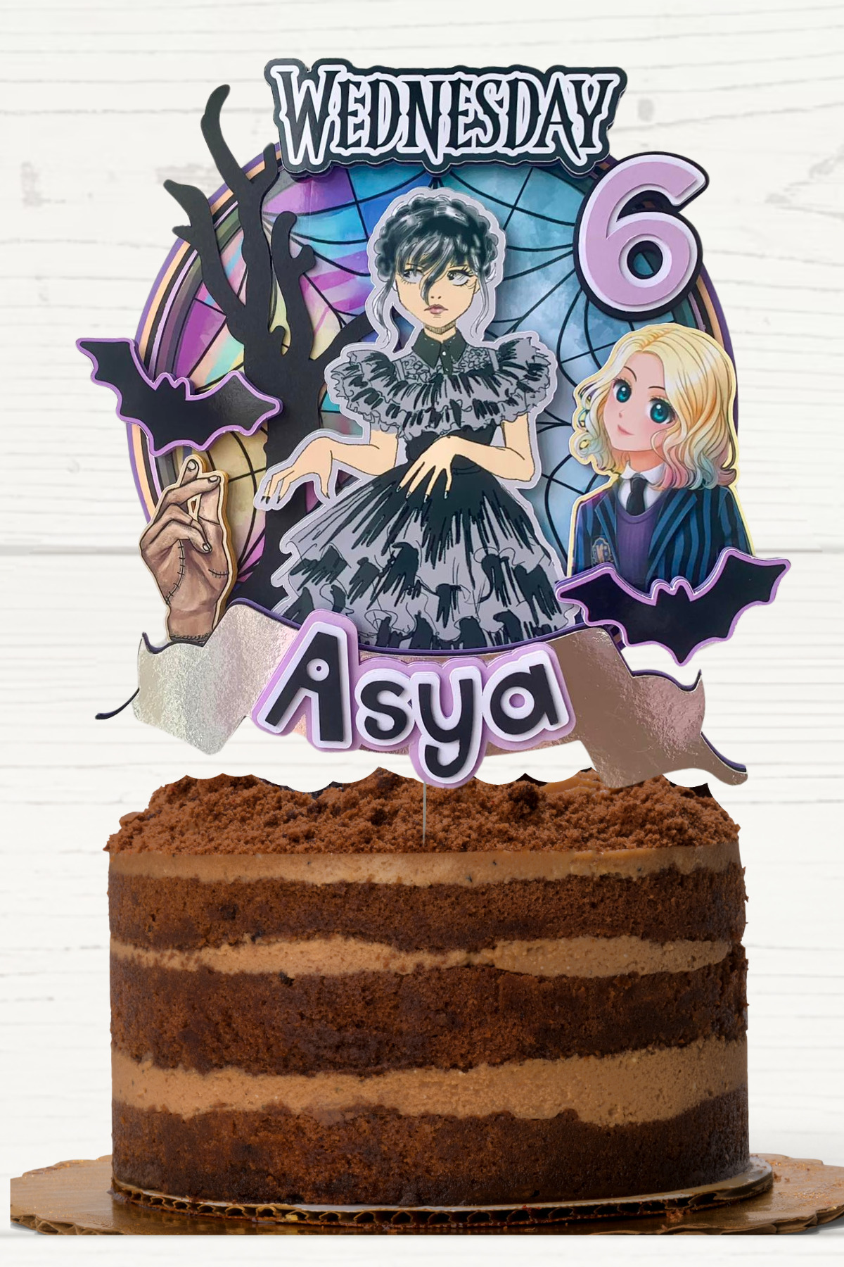 caketopper Wednesday Enid Temalı Kişiye Özel Kız Çocuk Doğum Günü Pasta ...