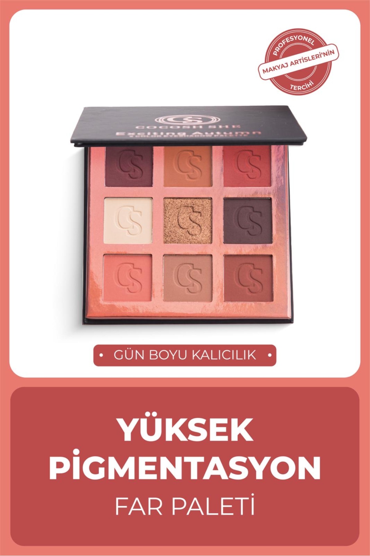 Cocosh She Exciting Autumn 9 Renk Göz Farı Paleti, Yüksek Pigmentasyon ...