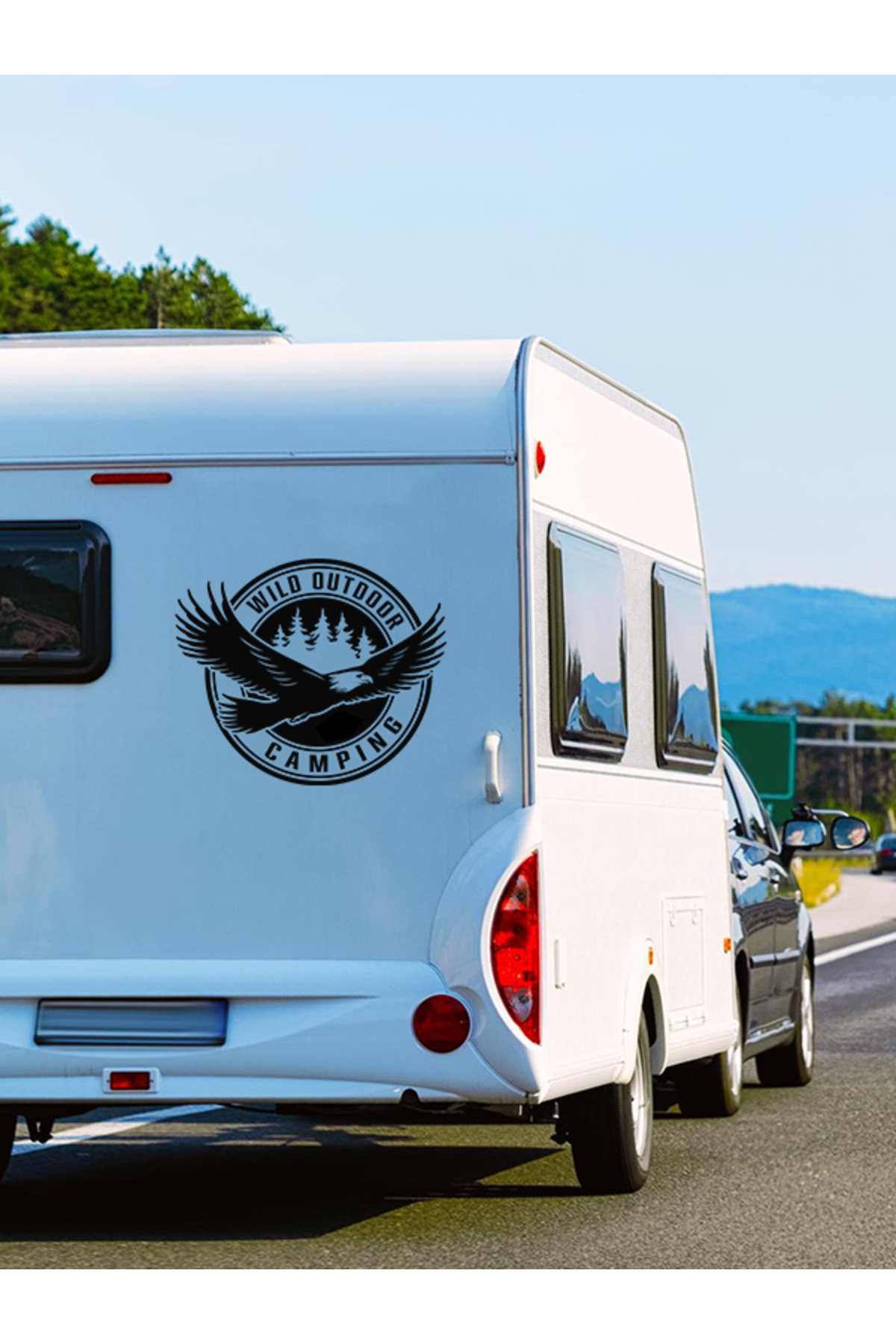 marshan karavan araba kamp temalı kendinden yapışkanlı oto sticker ...