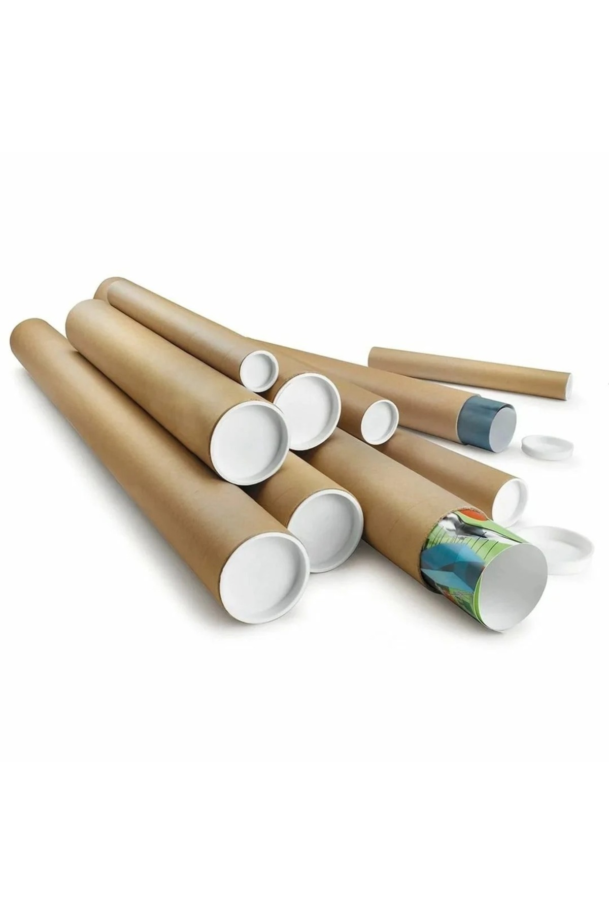 YuBaMar Postüp Kapaklı Silindir Kutu Rulo Gönderi Tüpü 5 Cm X 73 Cm 5 ...