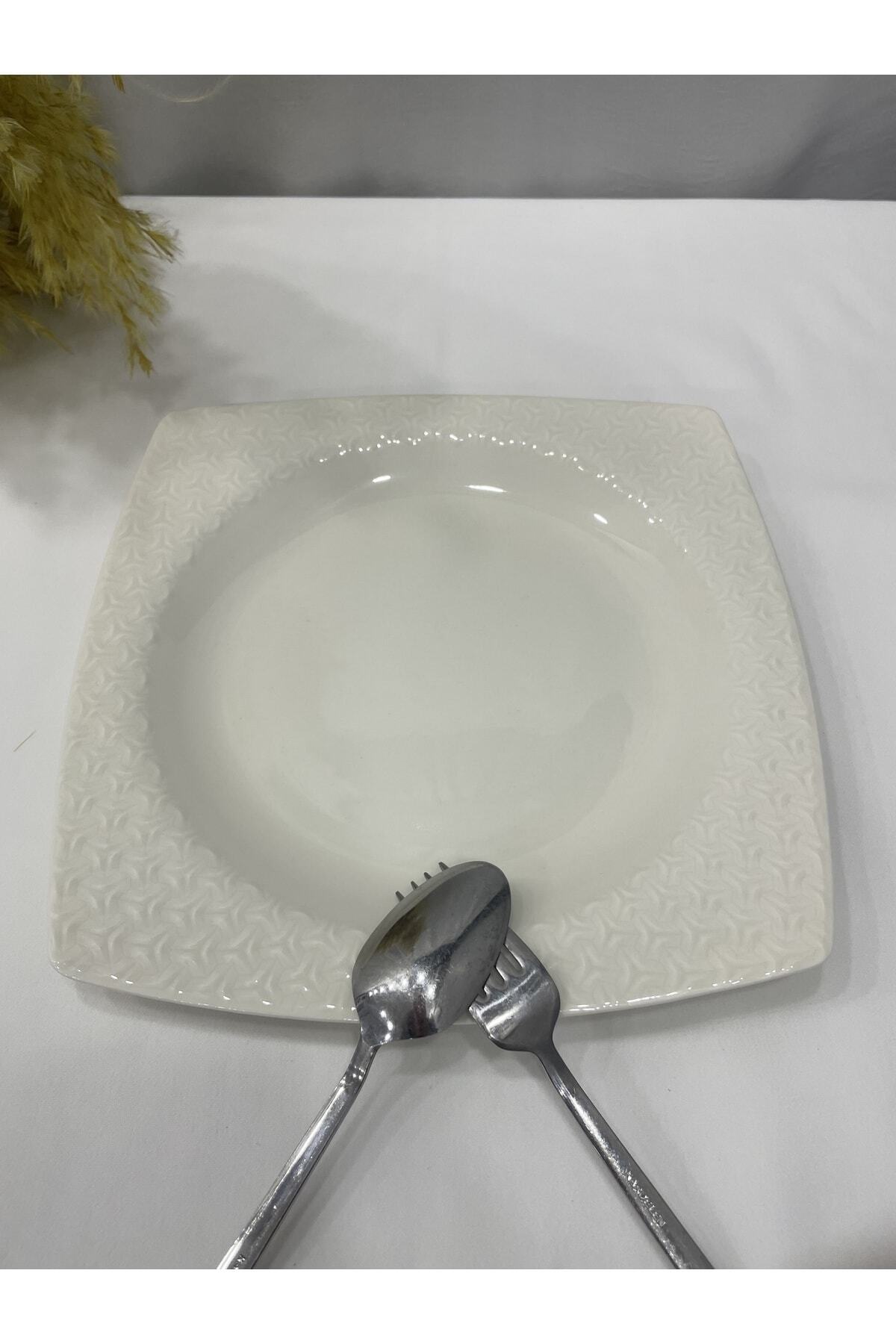Kütahya Porselen BonAmore Serisi 22,5 Cm Kare Tatlı Sunum Tabağı ...