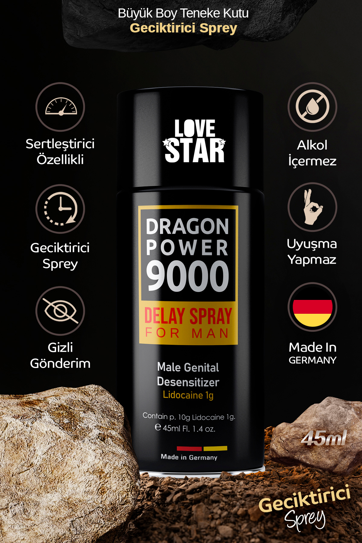 Love Star Dragon Power 9000: Yeni 45ml Ekstra Büyük Etkili Uzun Deneyim ...