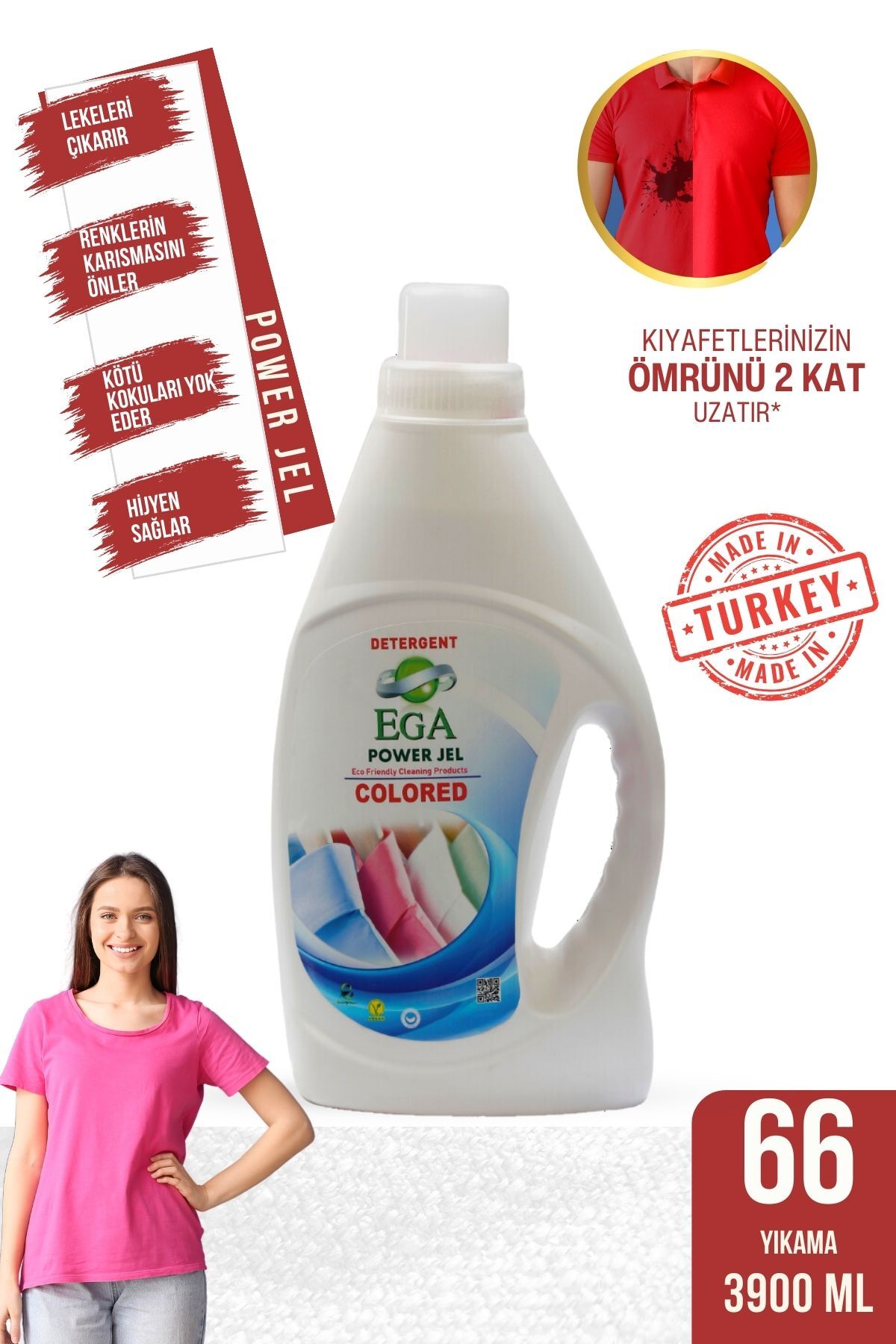 EGA Power Jel Renkli Sıvı Yıkama Deterjanı 3900 ml Fiyatı, Yorumları ...