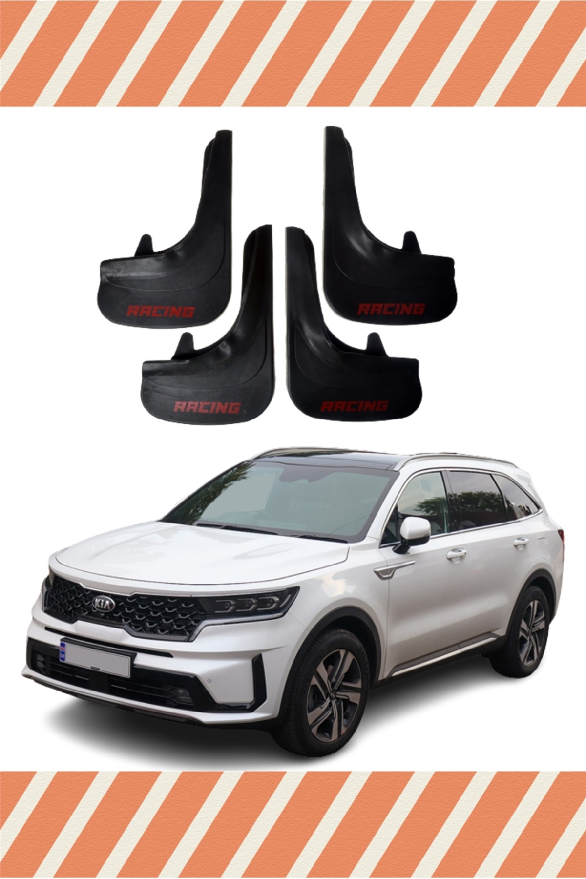 Genel Markalar Kia Sorento Racing Yazılı 4'lü Tozluk Çamurluk Paçalık ...