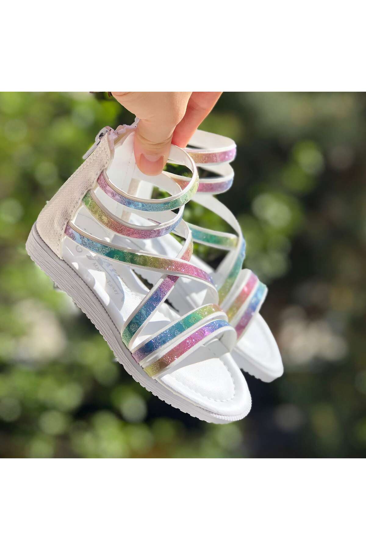 Pandalina Çocuk sandalet fermuarlı bilekli hologram kaydırmaz phylon ...