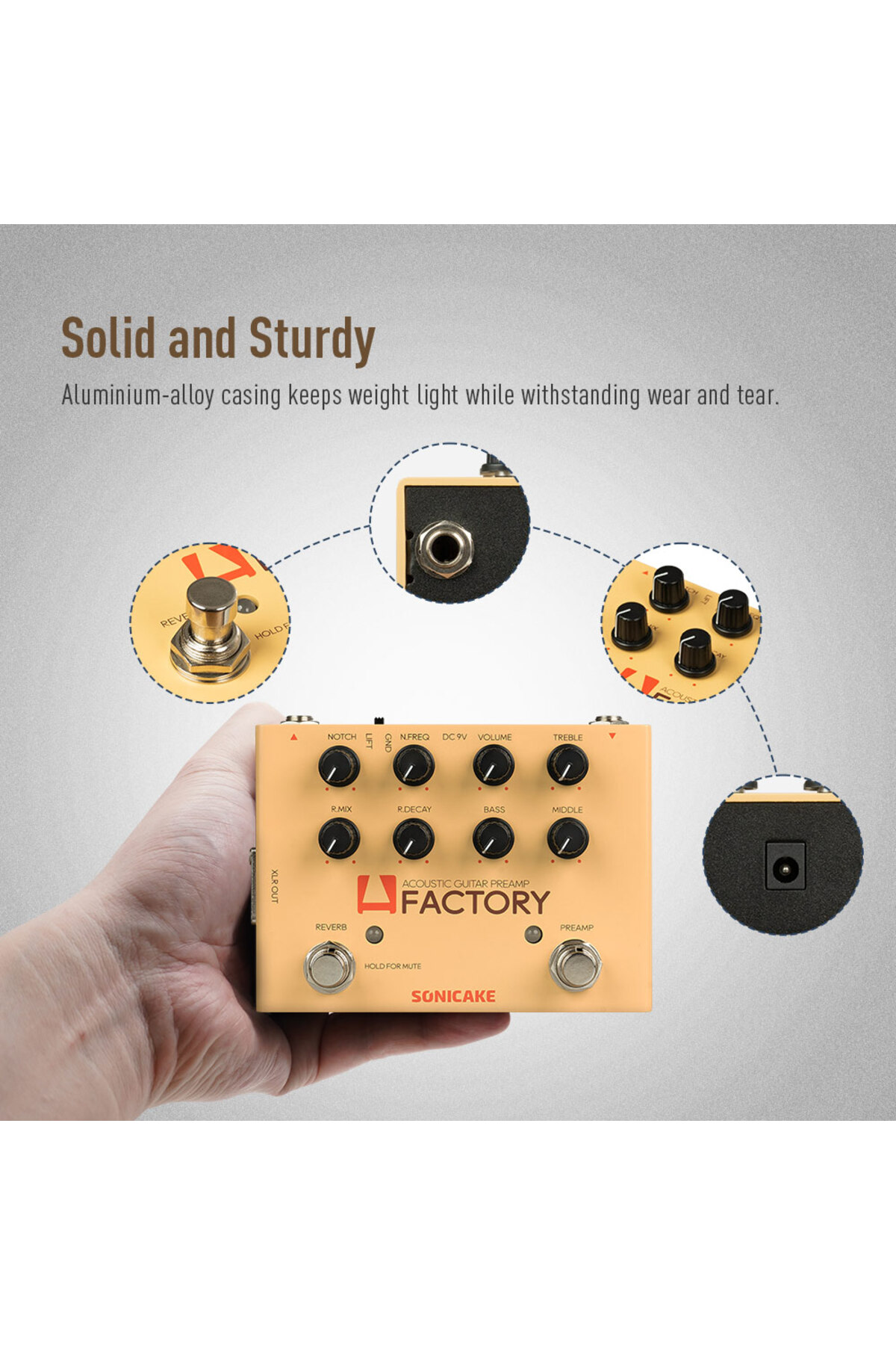 SONICAKE A Factory Analog Preamp and digital Reverb Dual footswitch ...