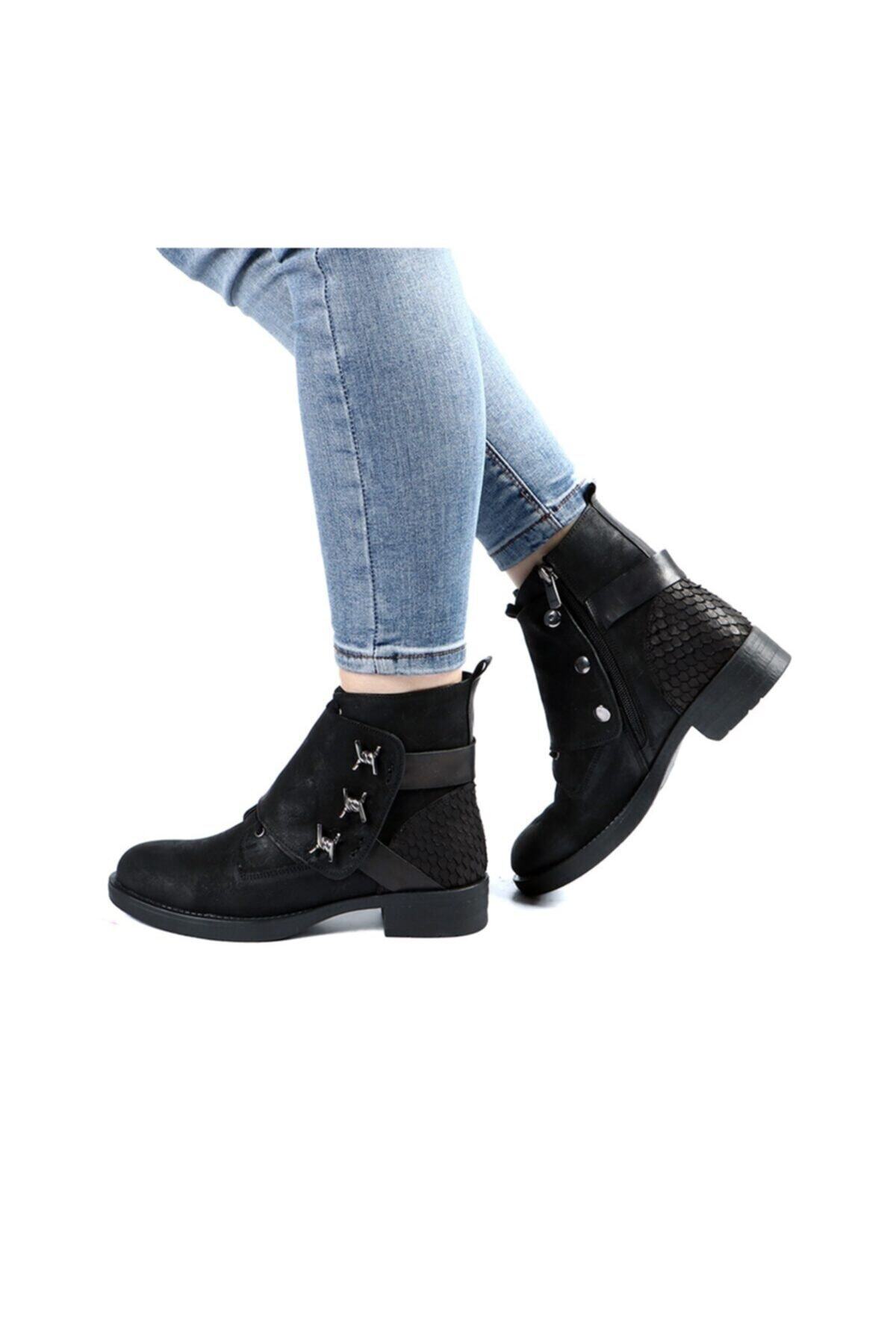 Hammer Jack Kadın Siyah Zımpara Bot 151 368z