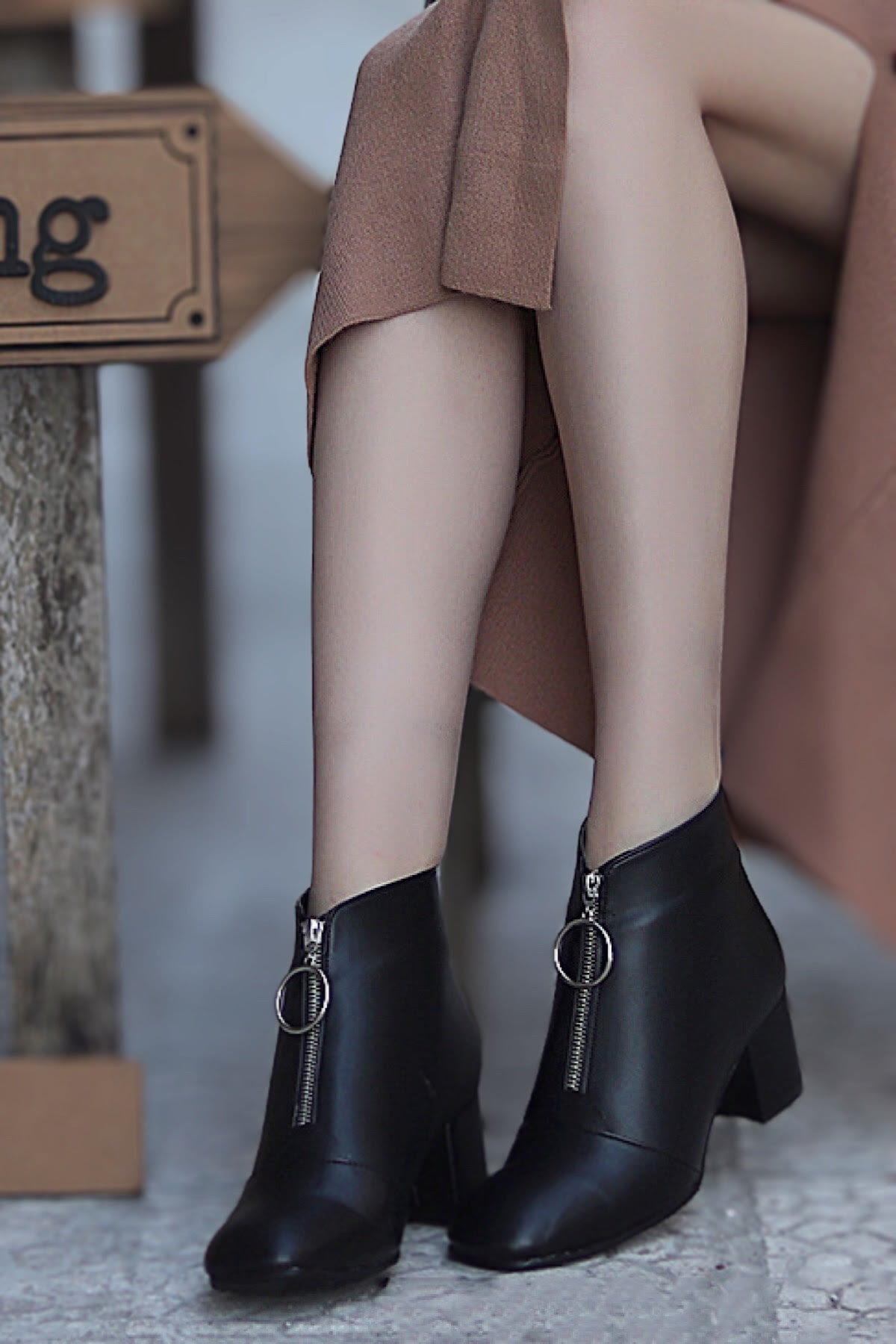 TRENDBU AYAKKABI Siyah Kadın Bot TRENDBU AYAKKABI Siyah Kadın Bot