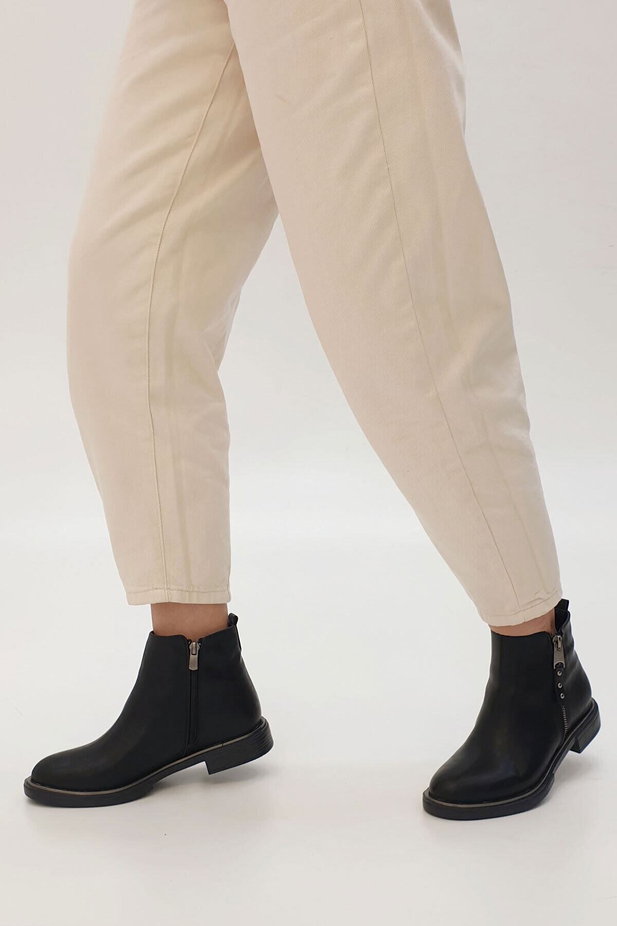 Marjin Kadın Siyah Aventa Günlük Düz Topuklu Bot Marjin Kadın Siyah Aventa Günlük Düz Topuklu Bot