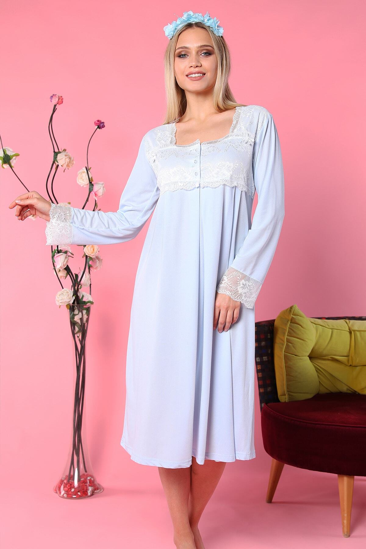 Genel Markalar Kadın Mavi Dantelli Lohusa Gecelik Fiyatı, Yorumları ...