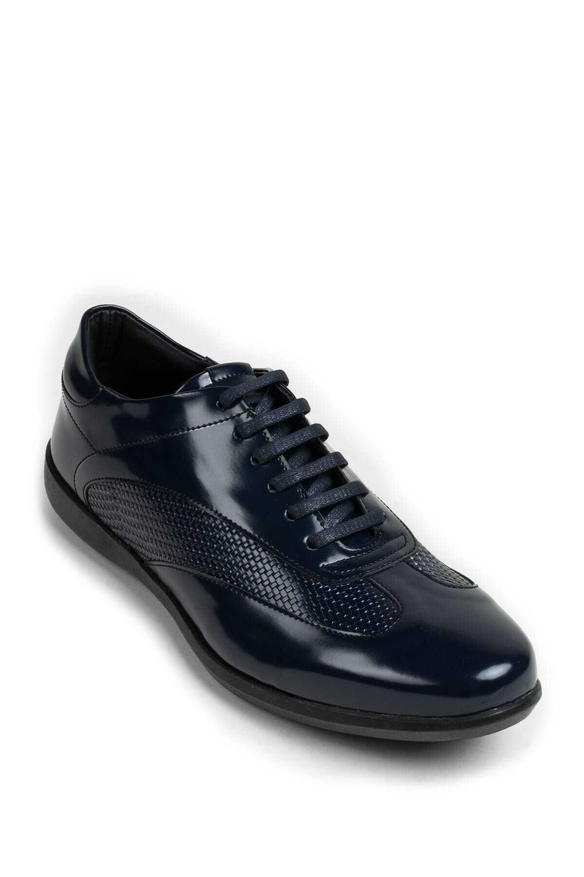 Deery Erkek Lacivert Hakiki Rugan Casual Ayakkabı