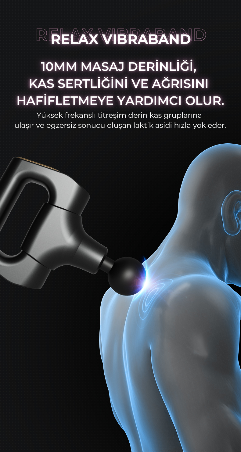 Relax Vibraband Ayarlanabilir Titreşim Kemeri Vurmalı Masaj Tabancası Sporcu Masaj Aleti ...