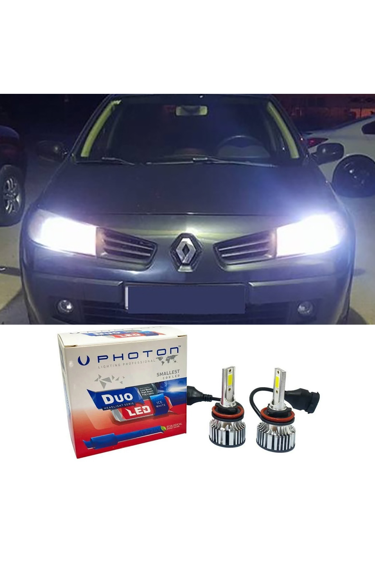 Photon Renault Megane 2 Led Xenon Uzun Far Ampulü H1 Duo Yeni Seri Beyaz - Fiyatı, Yorumları
