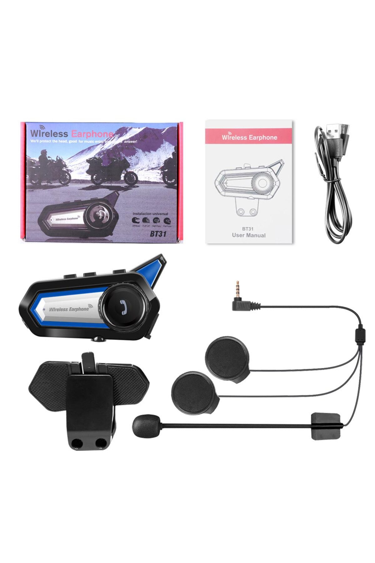 Genel Markalar NR95 BT31 Motosiklet Kask Intercom Bluetooth Kulaklık ...