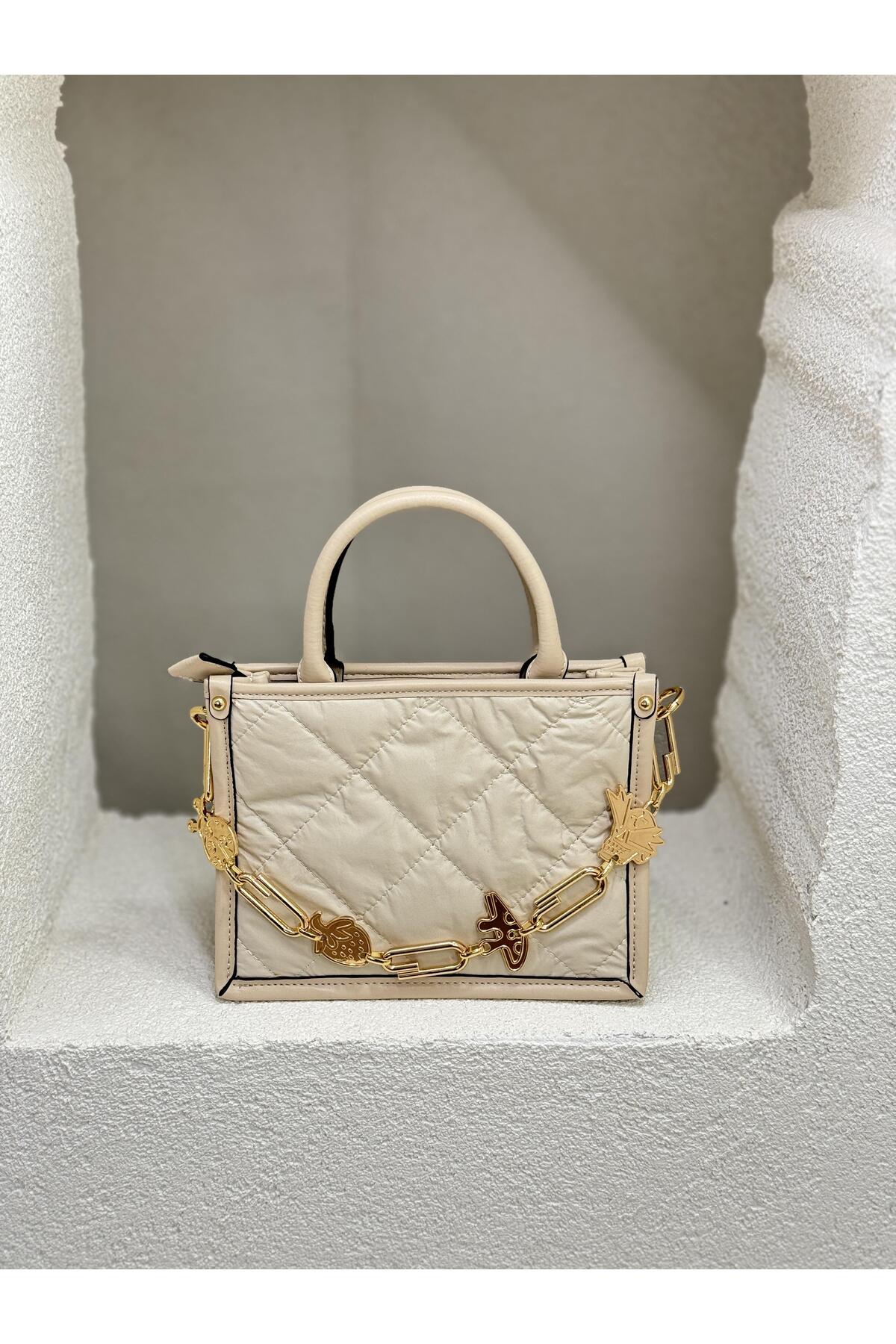 NUR KARACA CCS 17515 ZİNCİR AKSESUAR DETAYLI HEM EL HEM ÇAPRAZ ÇANTA ...