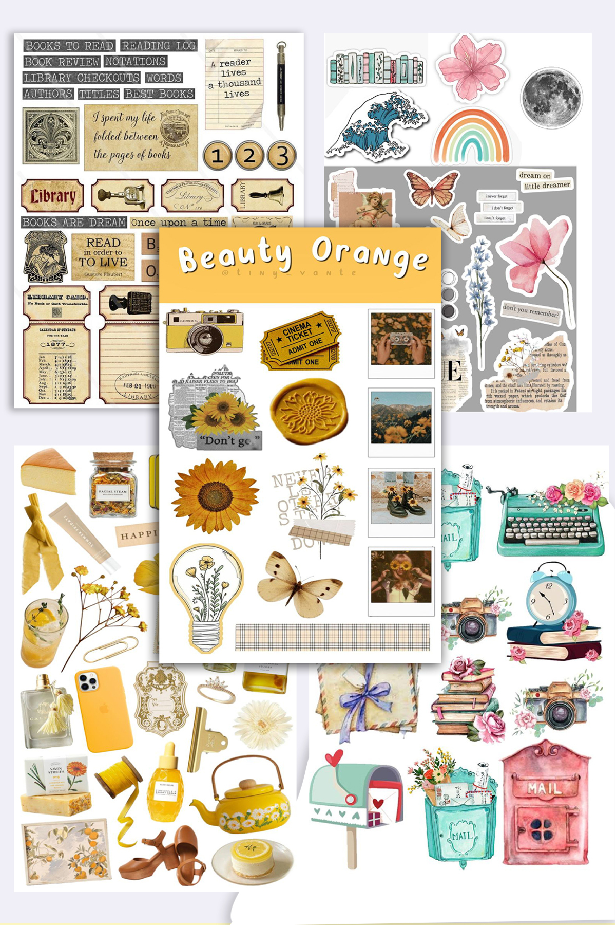 LiyaCraft 10'lu Vintage Sticker Planner Ajanda Bullet Journal Için ...