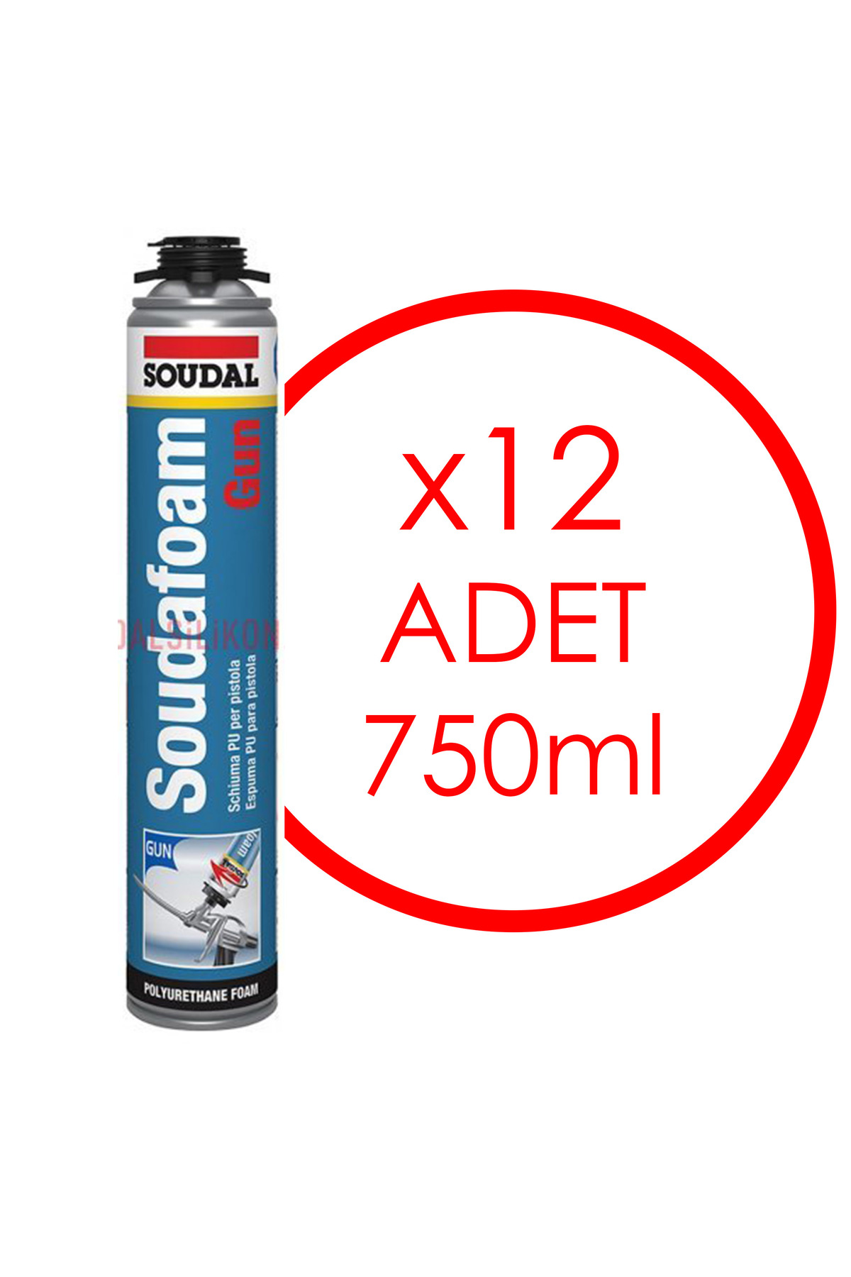 Soudal 12 ADET SOUDAL SOUDAFOAM GUN TABANCALI KULLANILAN KÖPÜK 750ML ...