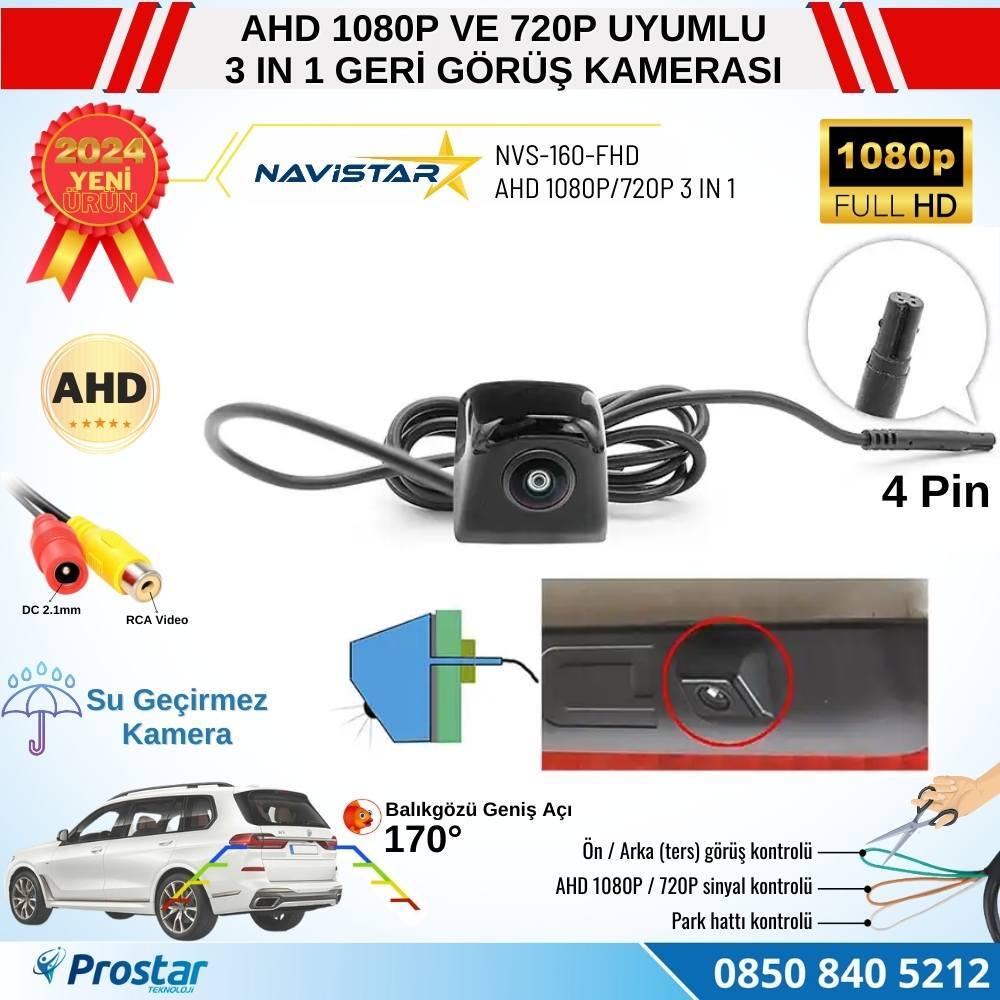 Navistar Piramit Balıkgözü AHD 1080P ve 720P Çevrilebilir 170 Derece ...