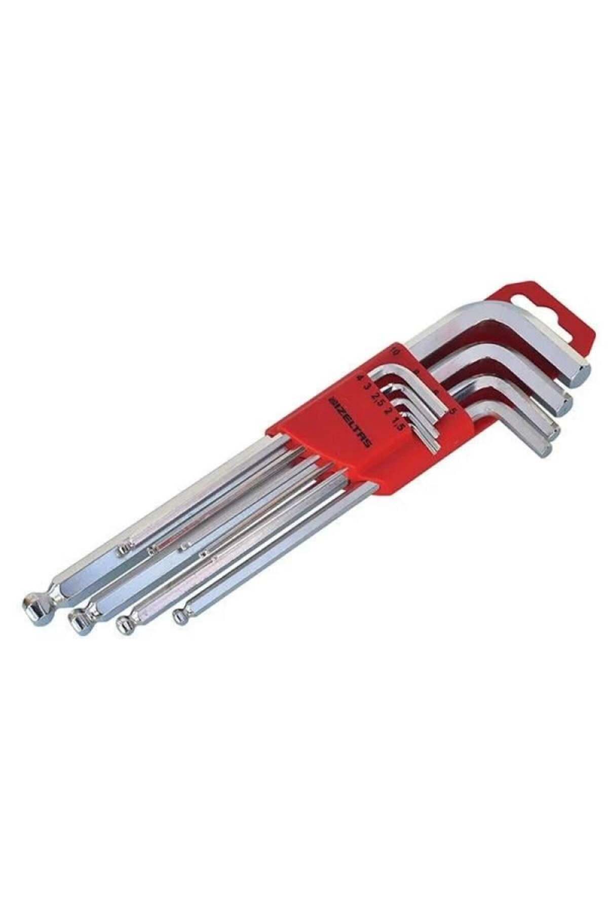 İzeltaş 9 Parça Yuvarlak Başlı Uzun Allen Anahtar Takımı Alyan Set 4906 ...