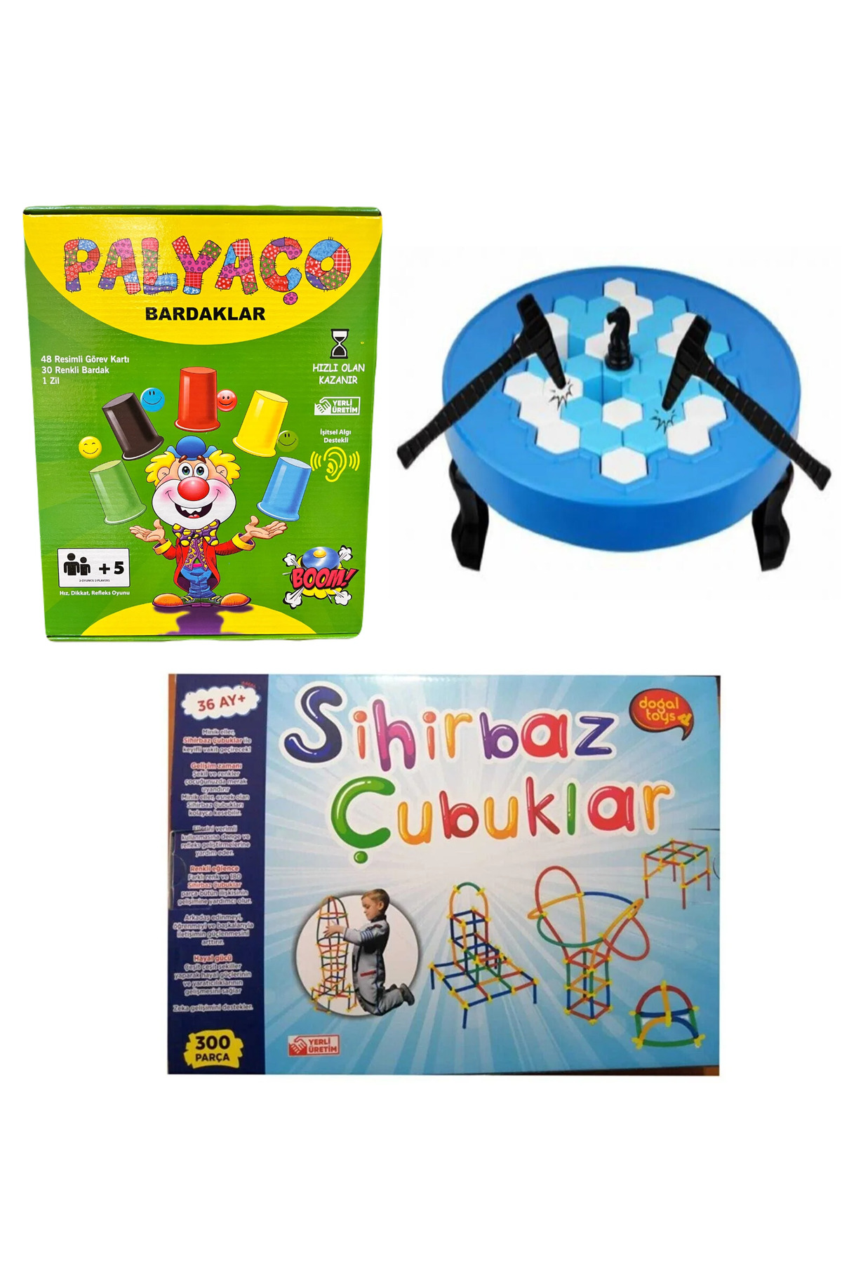 TİFOYS Sihirbaz Çubuk , Buz Kırma , Palyaço Bardak ( 3 Parça ) Aile ...