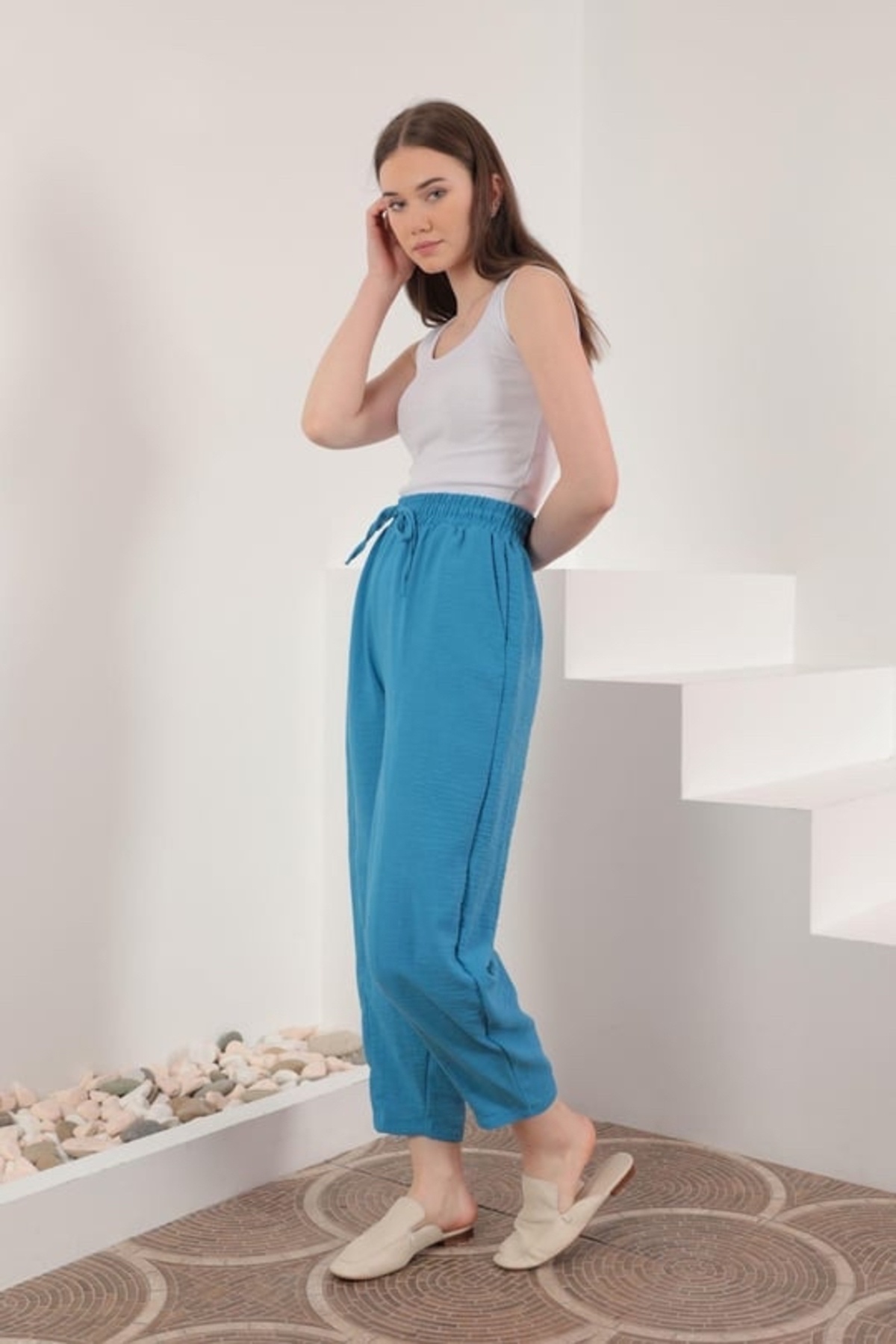 ZEH BOUTIQUE Keten Kumaş Şalvar Pantolon Fiyatı, Yorumları - Trendyol