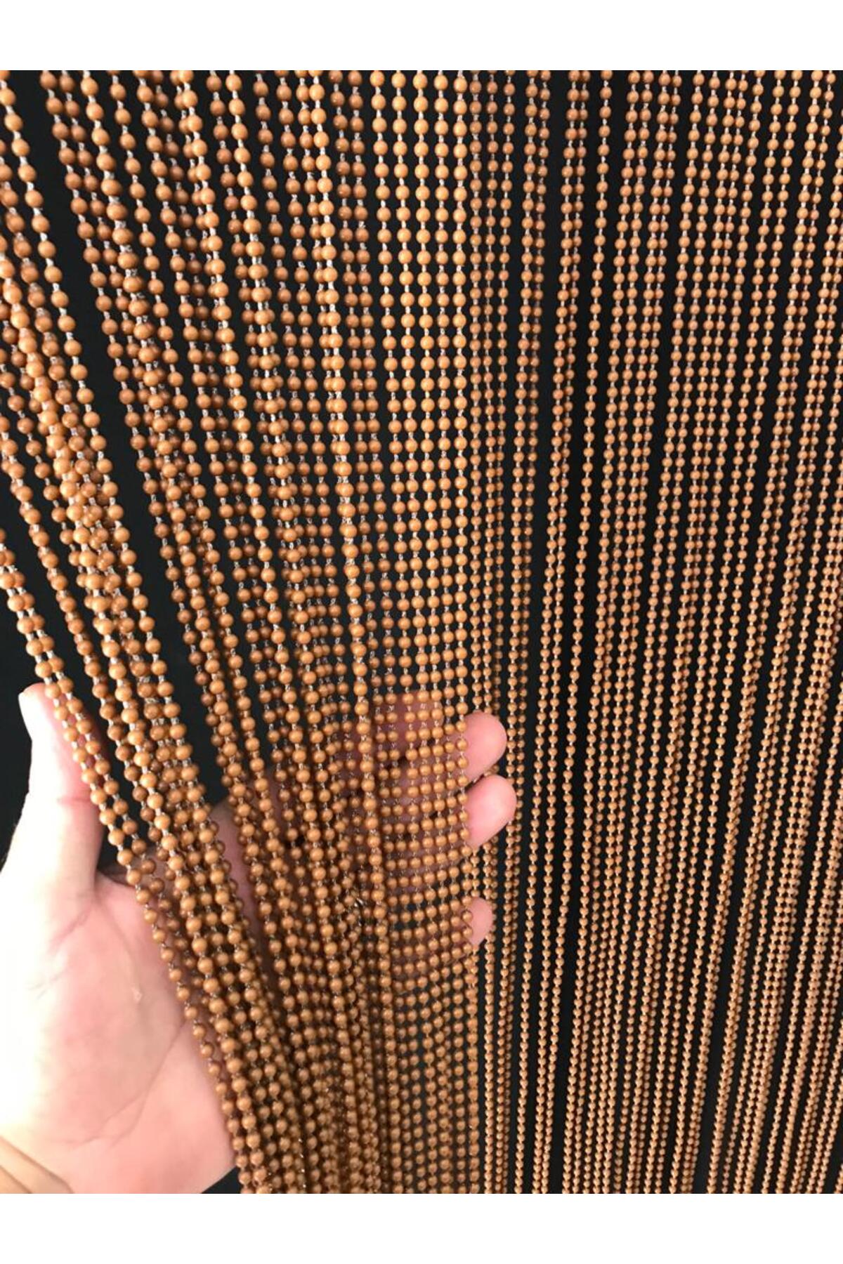 özdeğer home 90x200 kahverengi 5mm aralık Kapı Boncuk Perdesi Ahşap ...