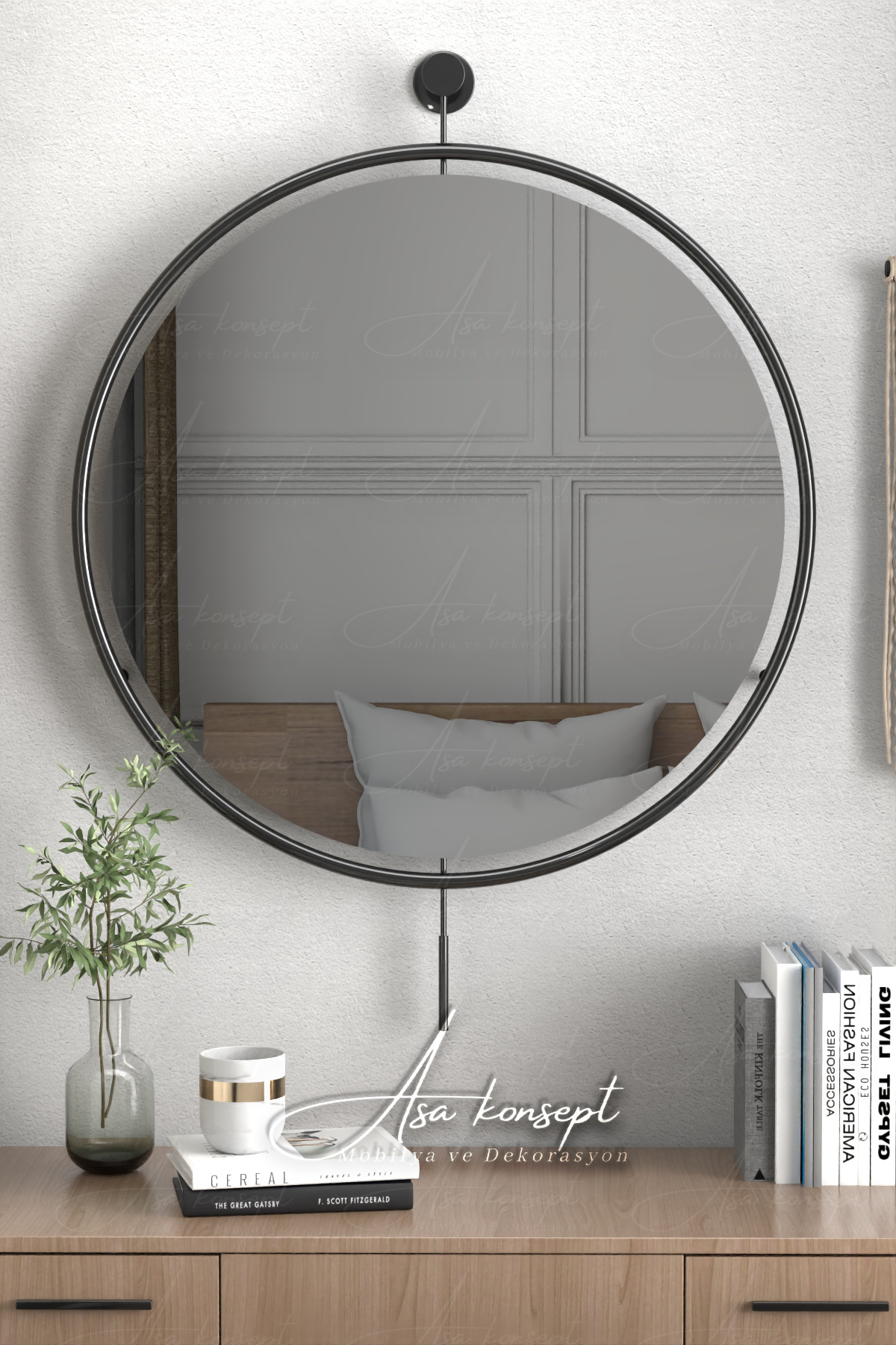 ASA KONSEPT Mirror Ayna Siyah Dekoratif Antre Hol Koridor Duvar Salon ...