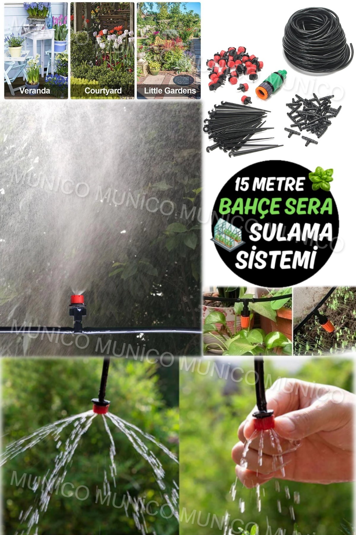 Munico 15 Metre Otomatik Sulama Nemlendirme Serinletme Sistemi Damla ...