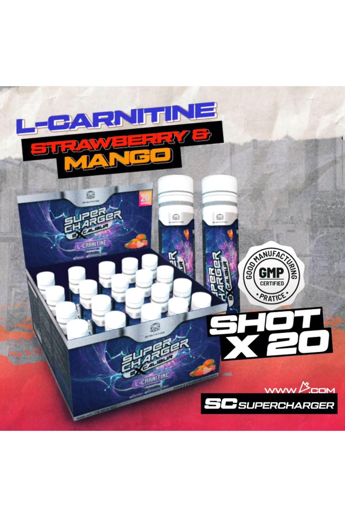supercharger Sc L-carnitine Excalibur 3000 Mg 20 Shot Mango&çilek ...