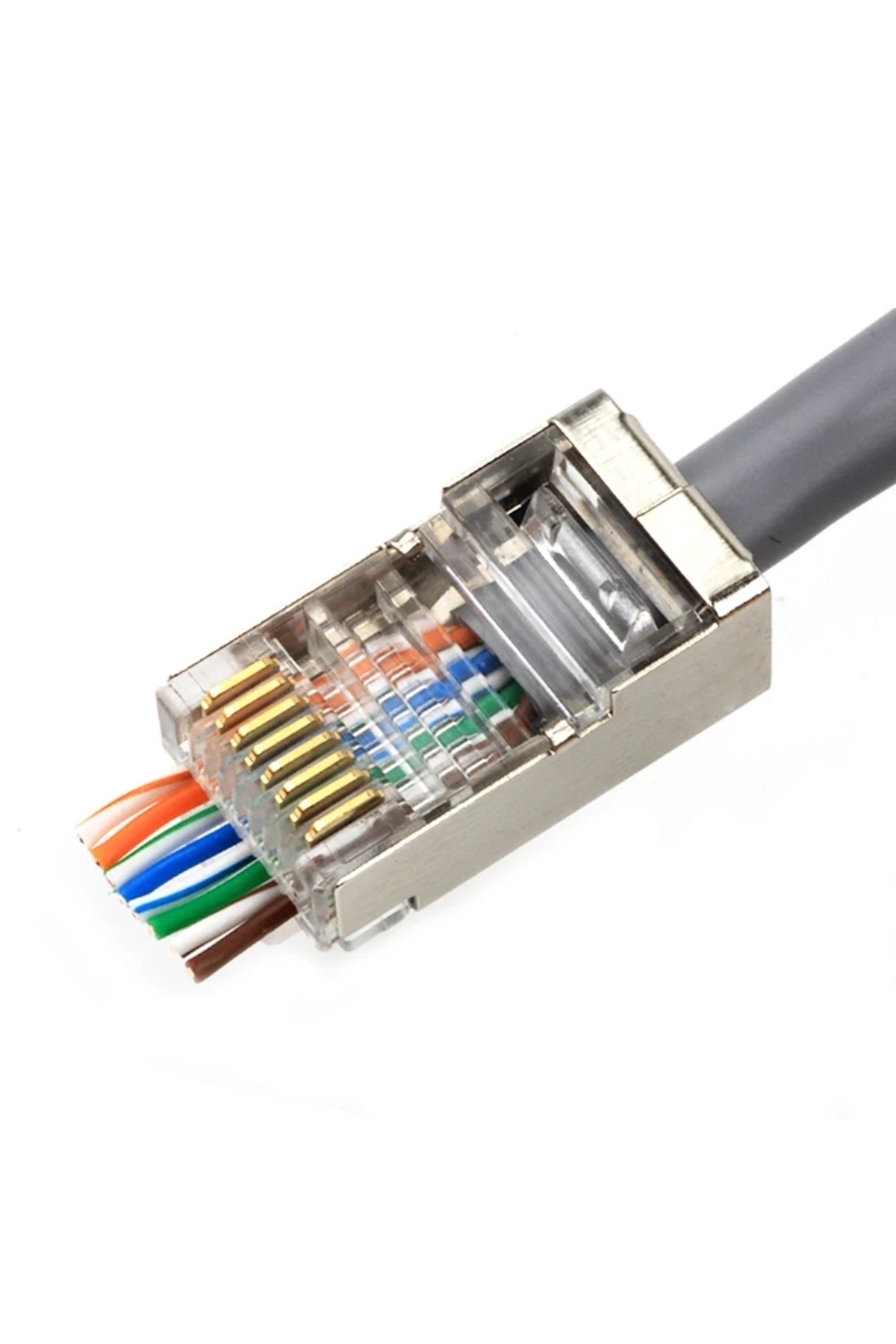 HQ SPEED Yeni Nesil Delikli 100 Adet Metal Cat6 Ez Rj45 Konnektör Utp ...