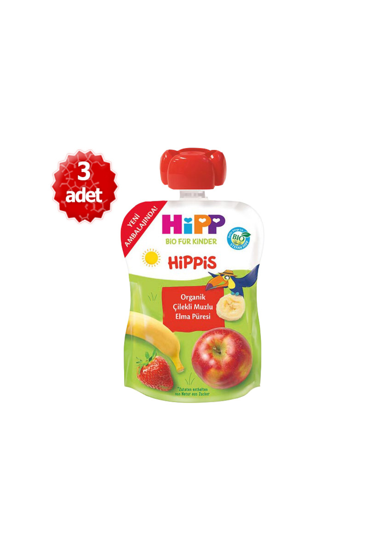Hipp Organik X 3 Adet Çilekli Muzlu Elma Püresi 100gr Fiyatı, Yorumları ...