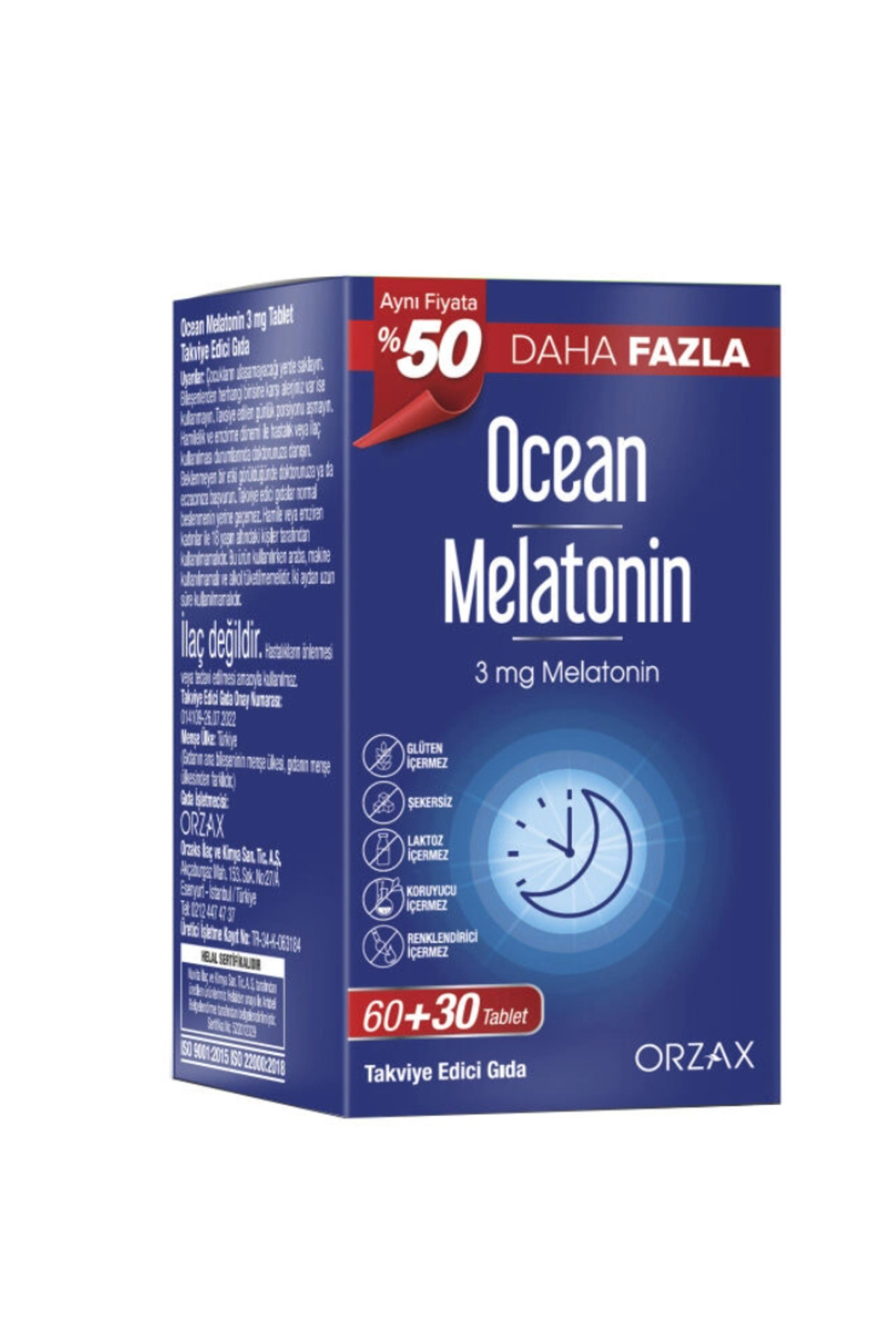 Ocean Orzax Ocean Melatonin Takviye Edici Gıda 60+30 Tablet ...