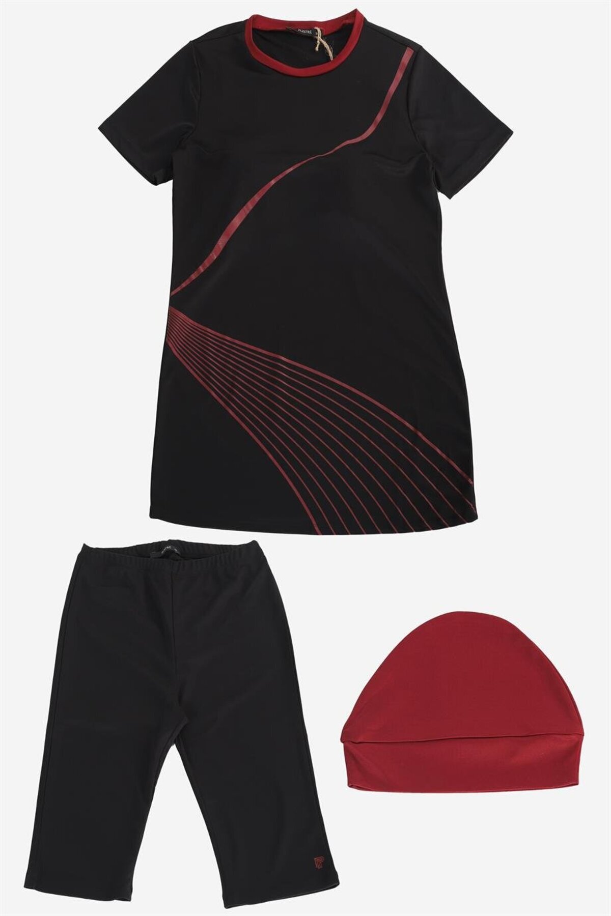 Plistre 2154_baskılı Boneli Yarı Kapalı 3'lü Tesettür Mayo Fiyatı ...