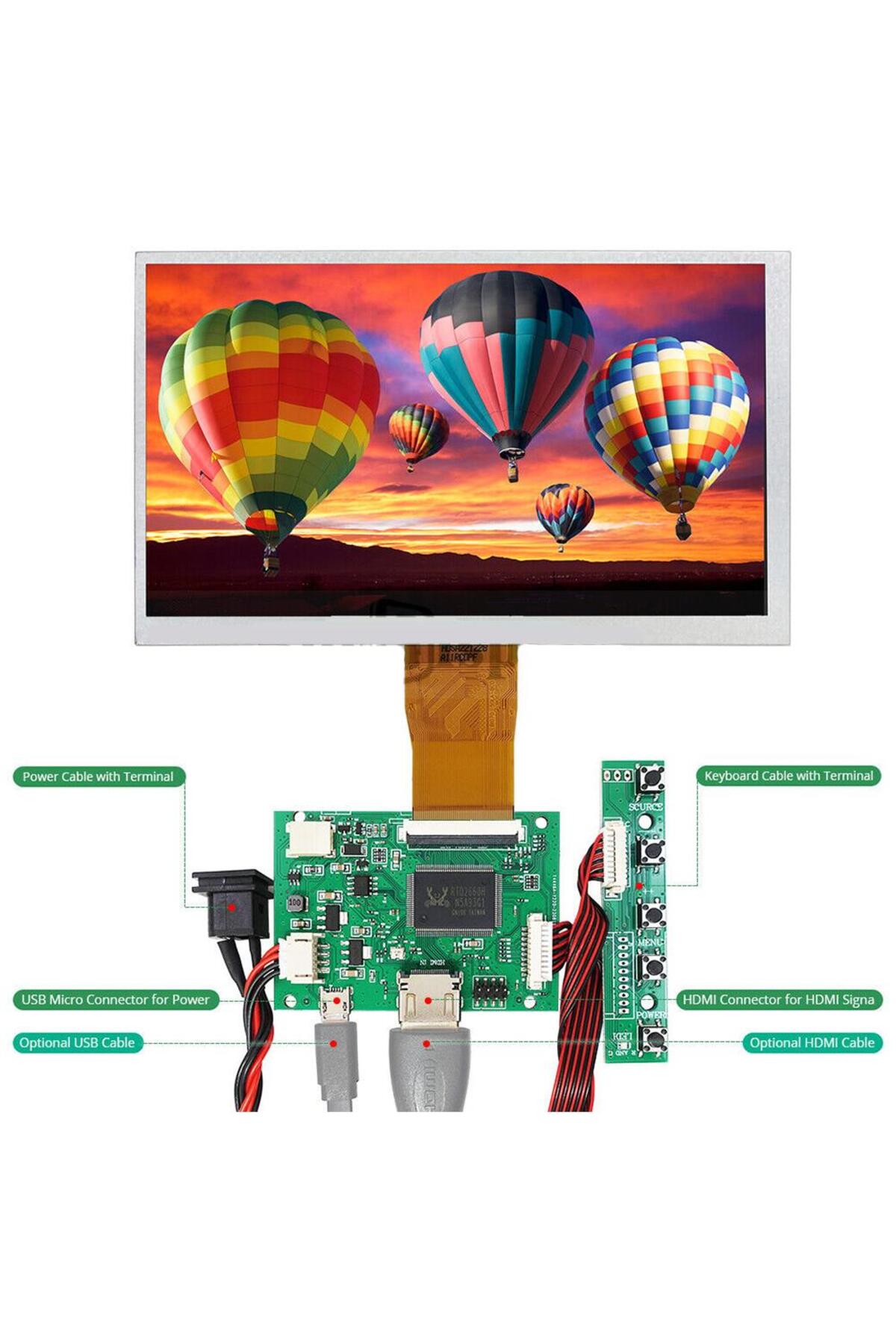 Raspberry Pi 7 Inch Ips 1024x600 Çözünürlüklü Dokunmatik Lcd ( Uyumlu ...