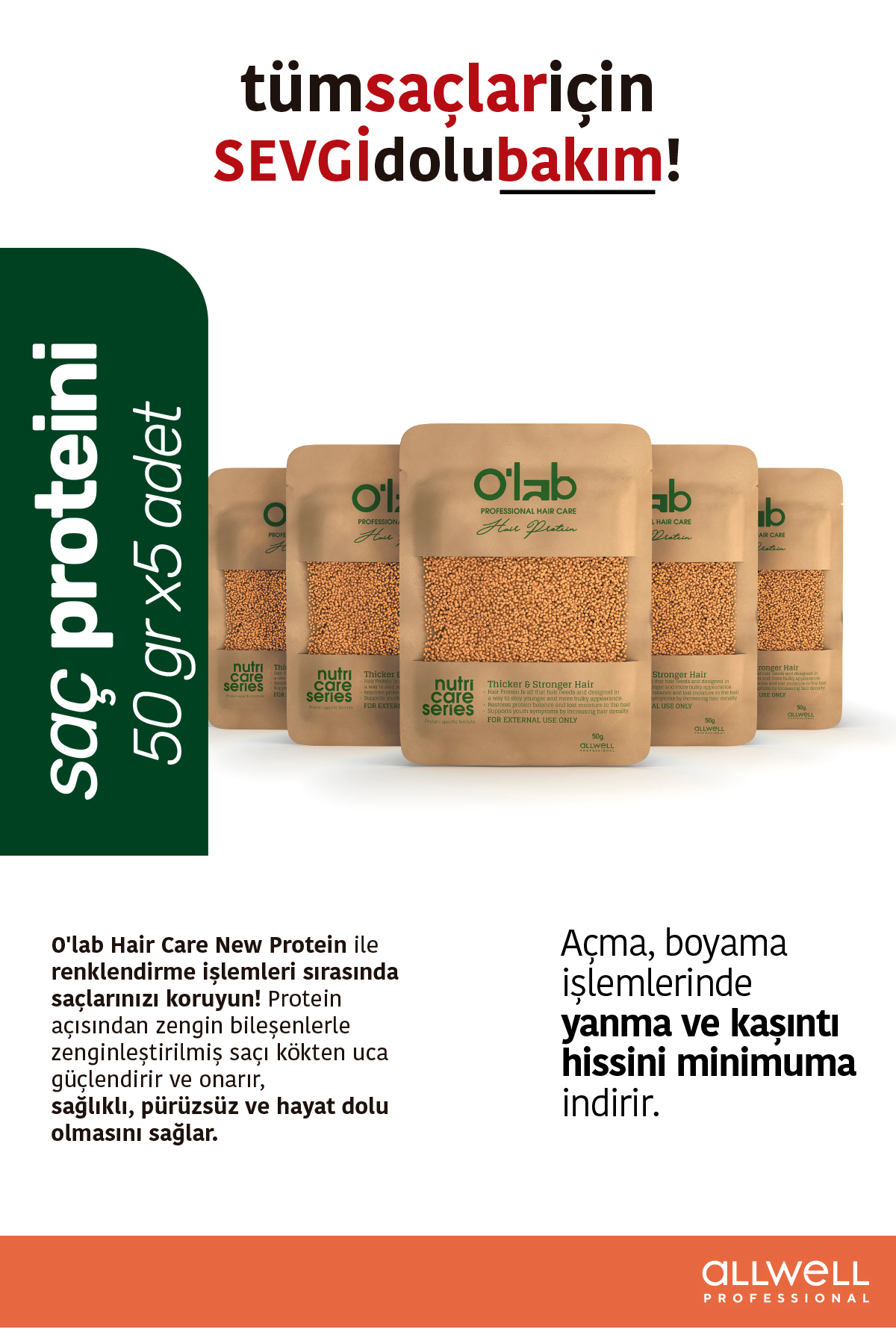 Olab Hair Care O'lab Hair Care New Protein/ Saç Bakım Proteini 5 X 50 ...