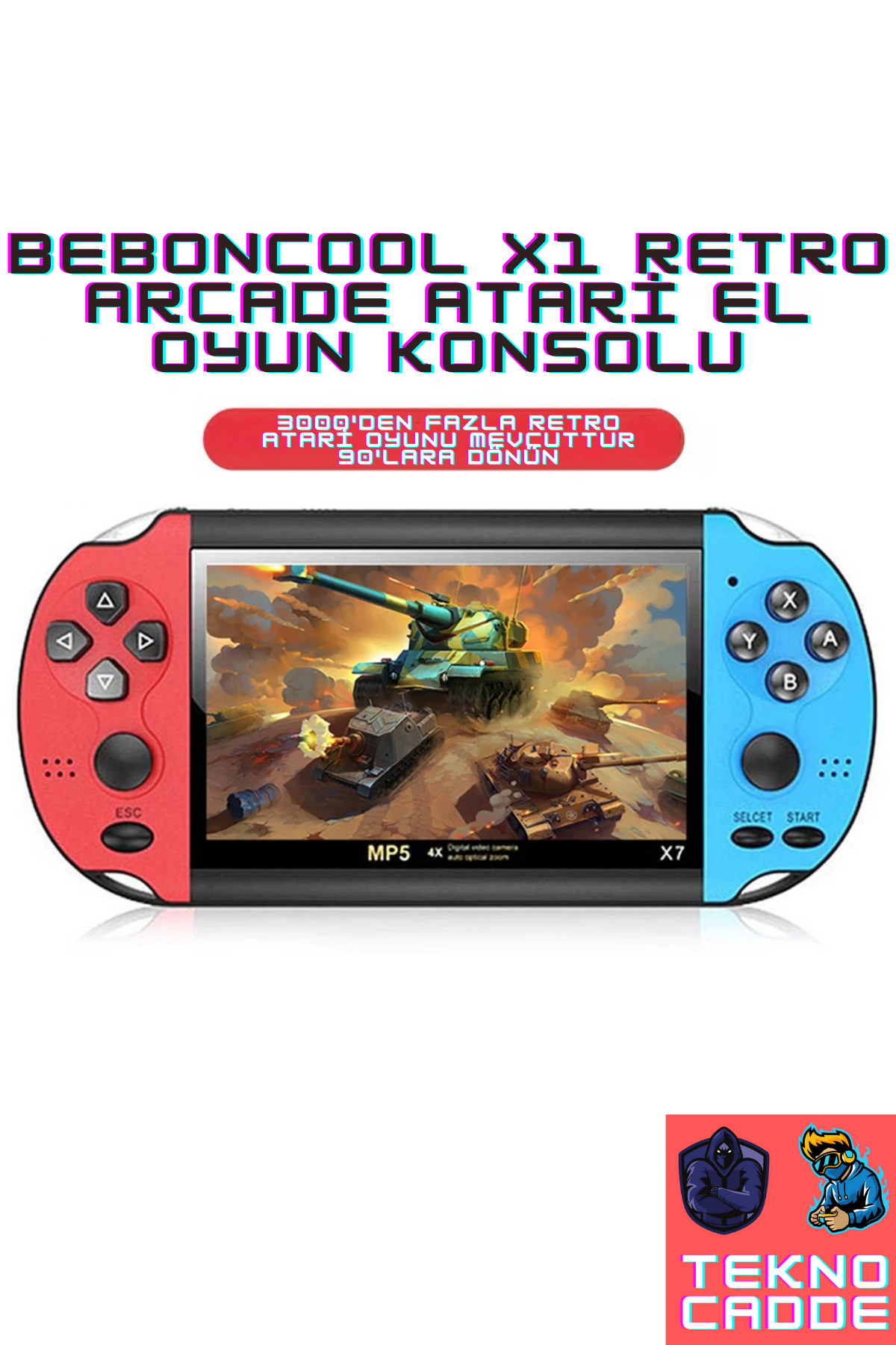 beboncool X-1 3000+ Oyunlu 4.3inç HD EKRAN Retro Arcade Taşınabilir El ...