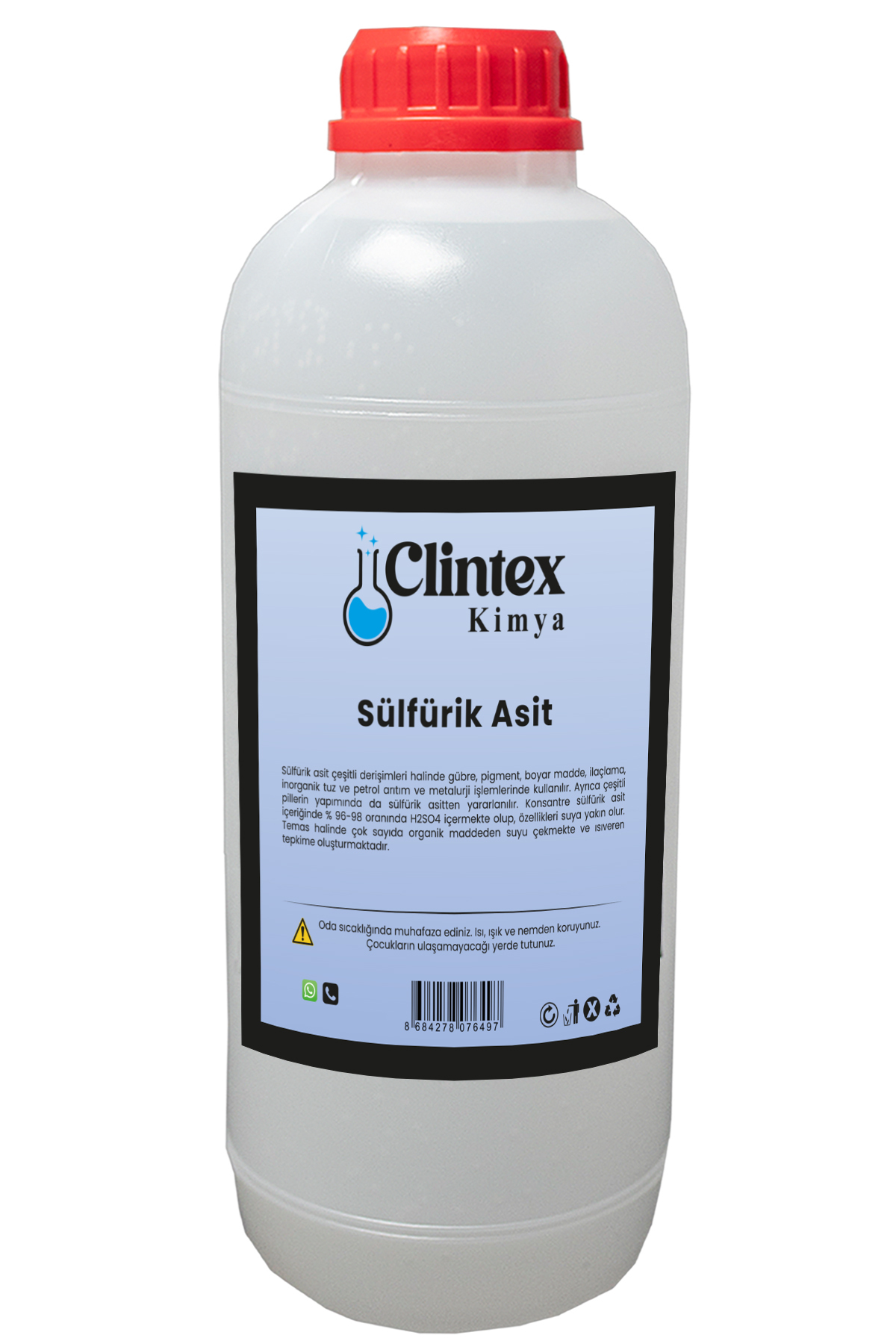 Clintex Kimya Sülfürik Asit 2 Kg %96-98 - Fiyatı, Yorumları