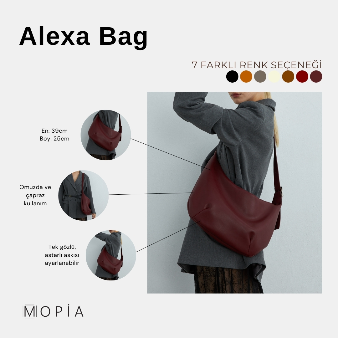 Mopia Bordo Kadın Uzun Askılı Omuz ve Çapraz Çanta - Fiyatı, Yorumları