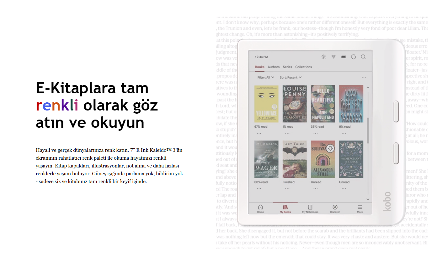 Kobo Libra Colour E Kitap Okuyucu 7" Siyah Fiyatı, Yorumları - Trendyol