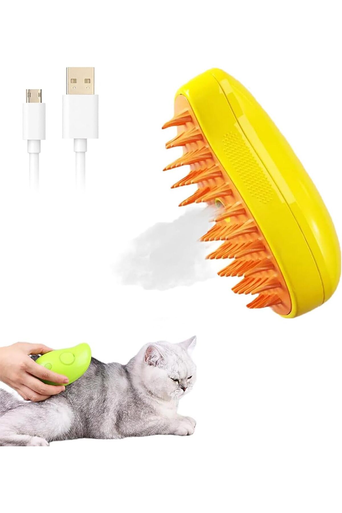 Store Buharlı Fırça 3ü 1 Arada Buharlı Kedi Fırçası Buharlı Kendi