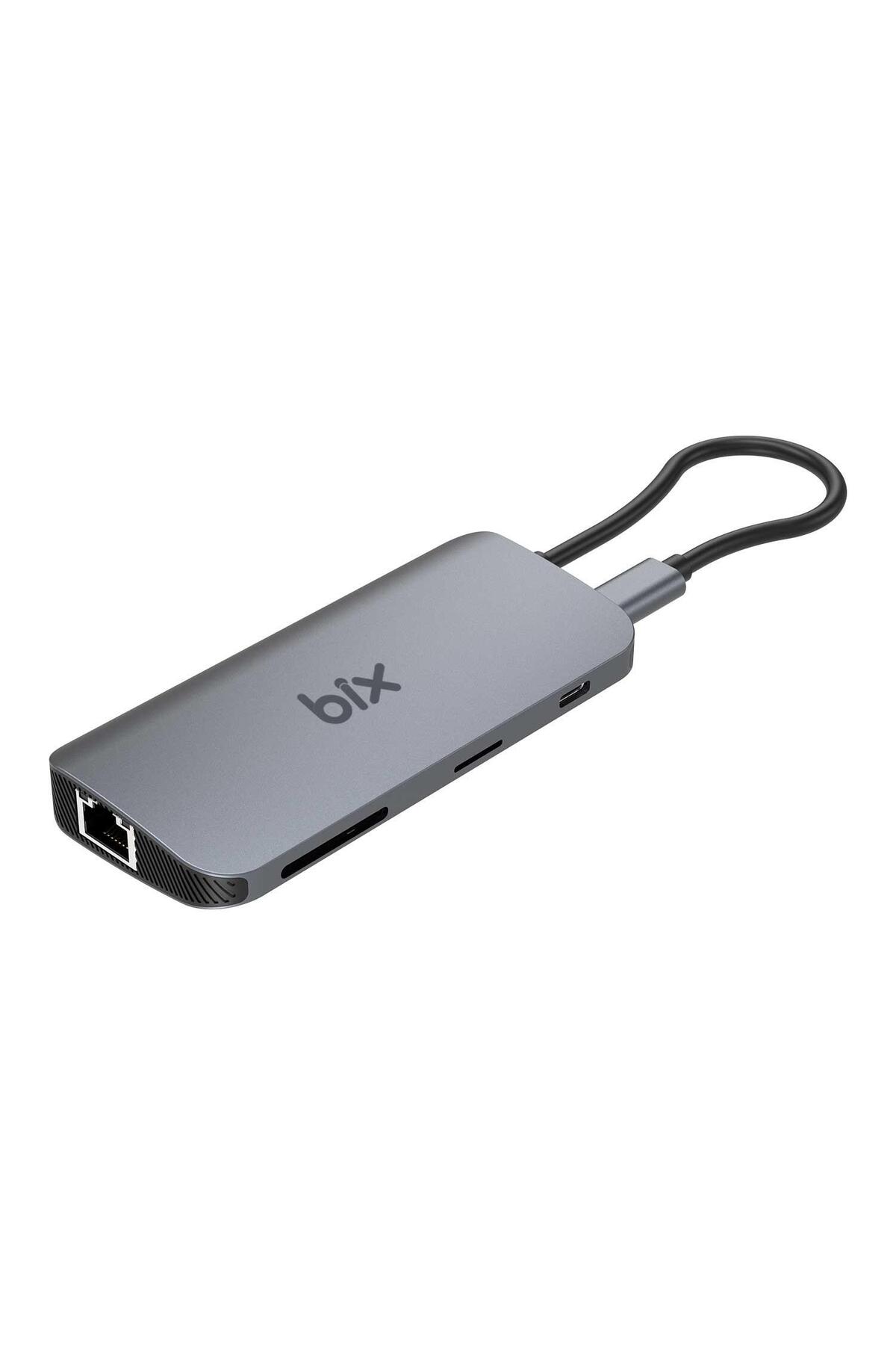 Bix Bx10hb-pro Type-c Kart Okuyucu 4k Hdmı Ethernet Usb Pd Dönüştürücü ...