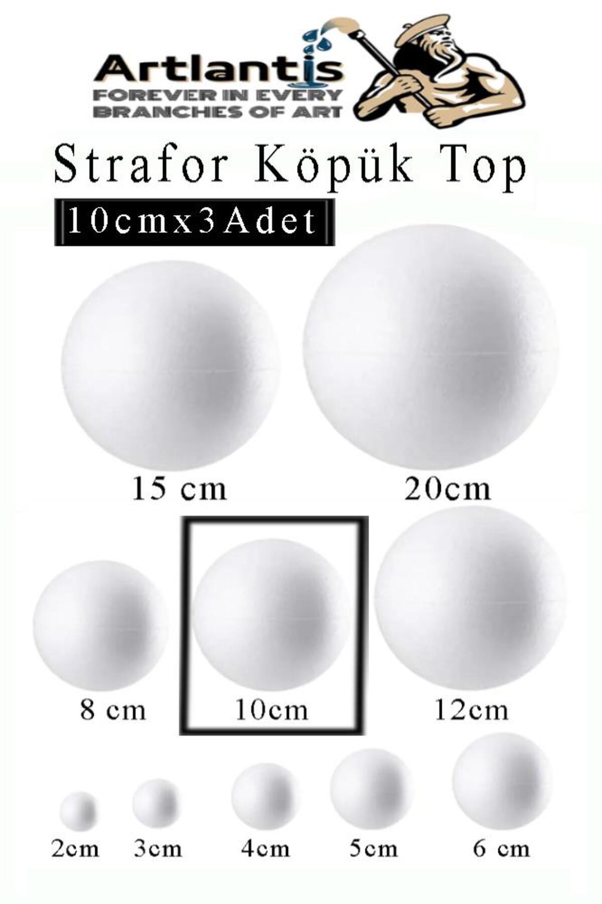 Artlantis Strafor Köpük Top 10 cm 3 Adet Köpük Top Küre Toplar Yuvarlak ...