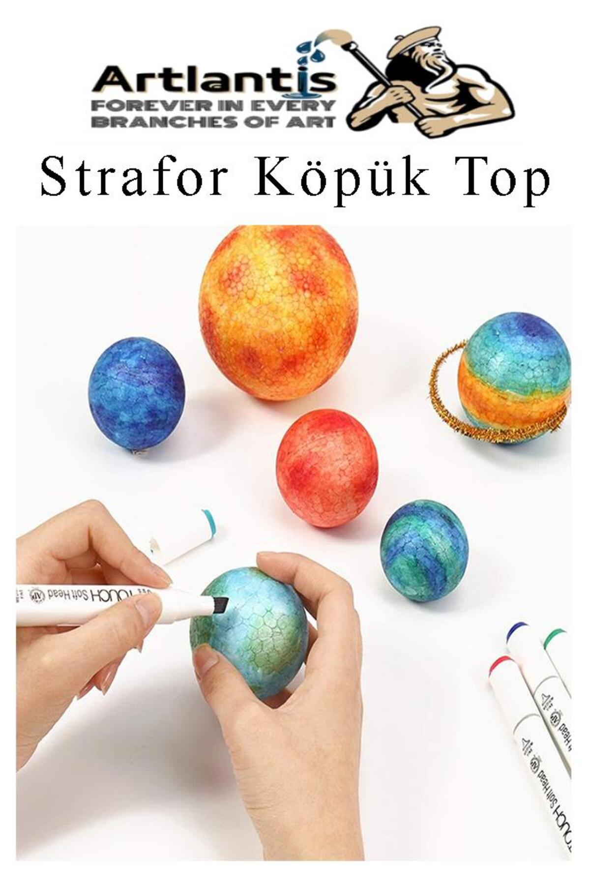 Artlantis Strafor Köpük Top 8 cm 5 Adet Köpük Top Küre Toplar Yuvarlak ...