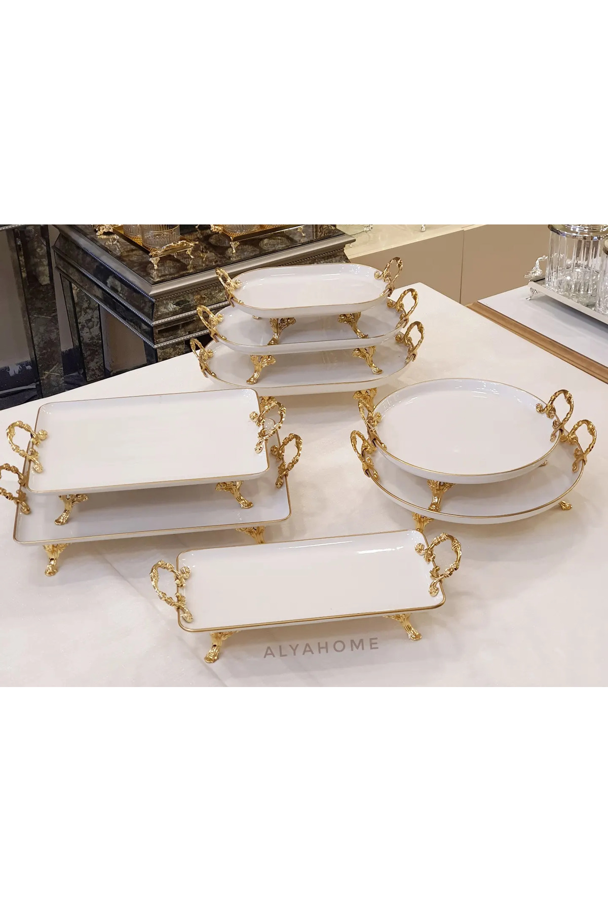 AlyaHomeAksesuar 8 Parça Kulplu Porselen Seti Gold Fiyatı, Yorumları ...