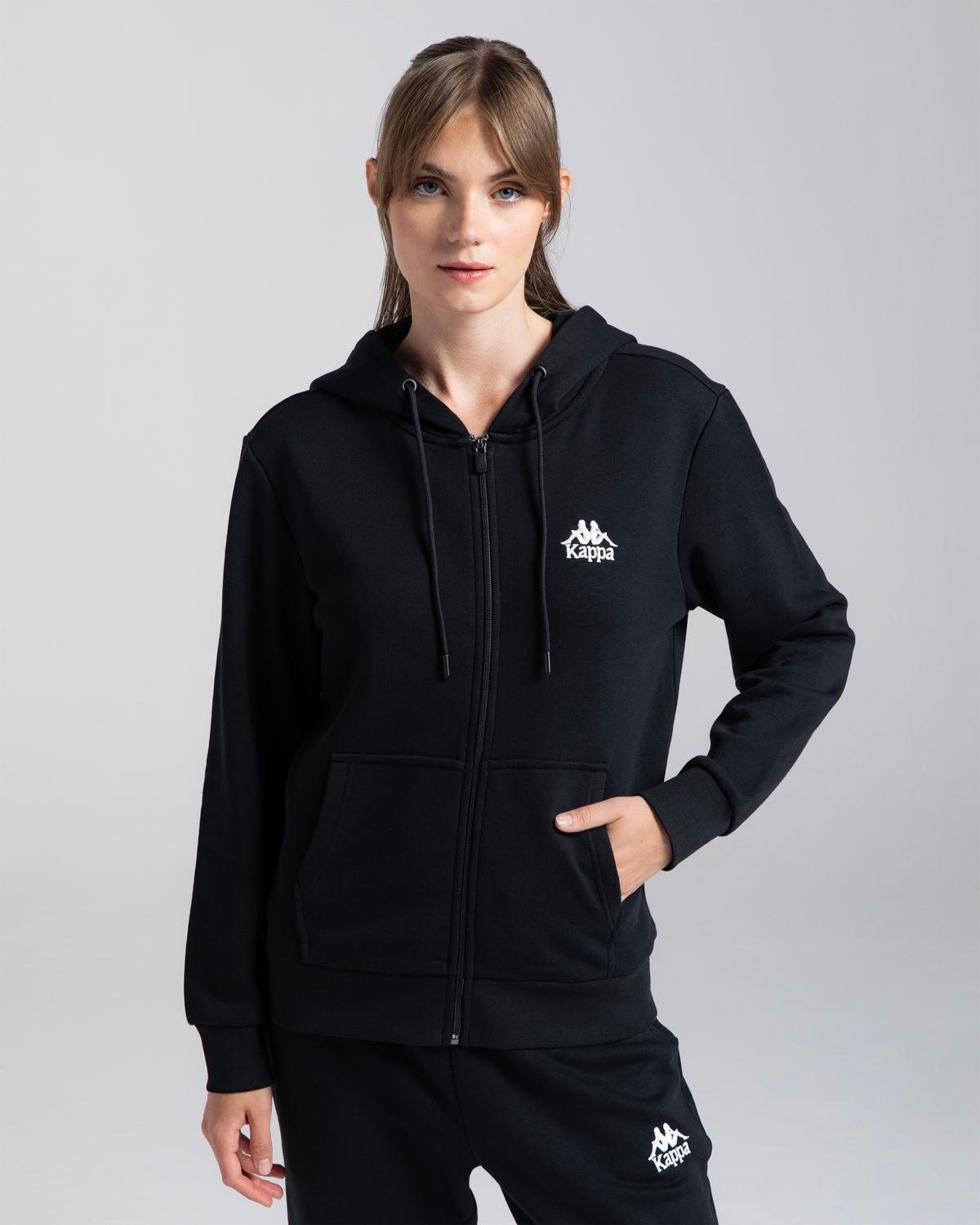 Kappa Authentic Mia Kadın Siyah Regular Fit Fermuarlı Eşofman Üstü ...