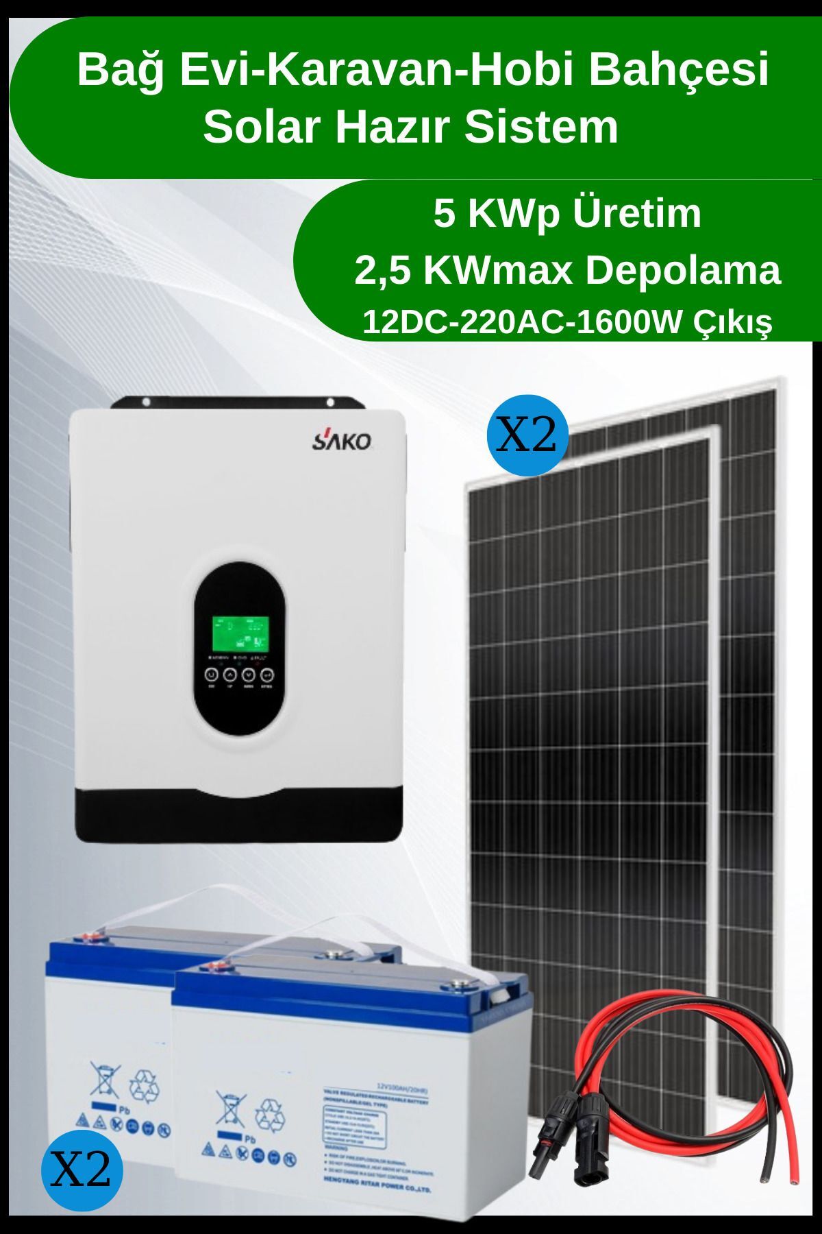 N&D Lighting Bağ Evi Karavan Mini Buzdolabı Tv Aydınlatma Solar Paket 5kwp - Fiyatı, Yorumları