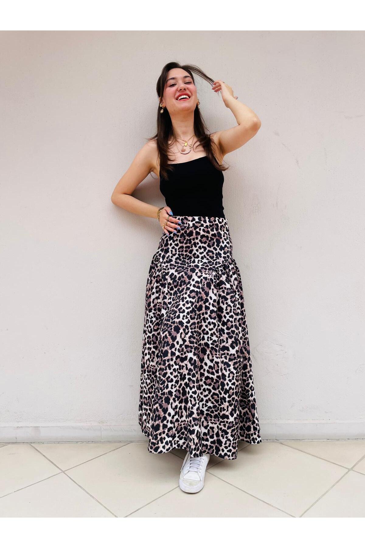 Shiny Boutique Leopar Desenli Pile Detaylı Kloş Etek Fiyatı, Yorumları ...