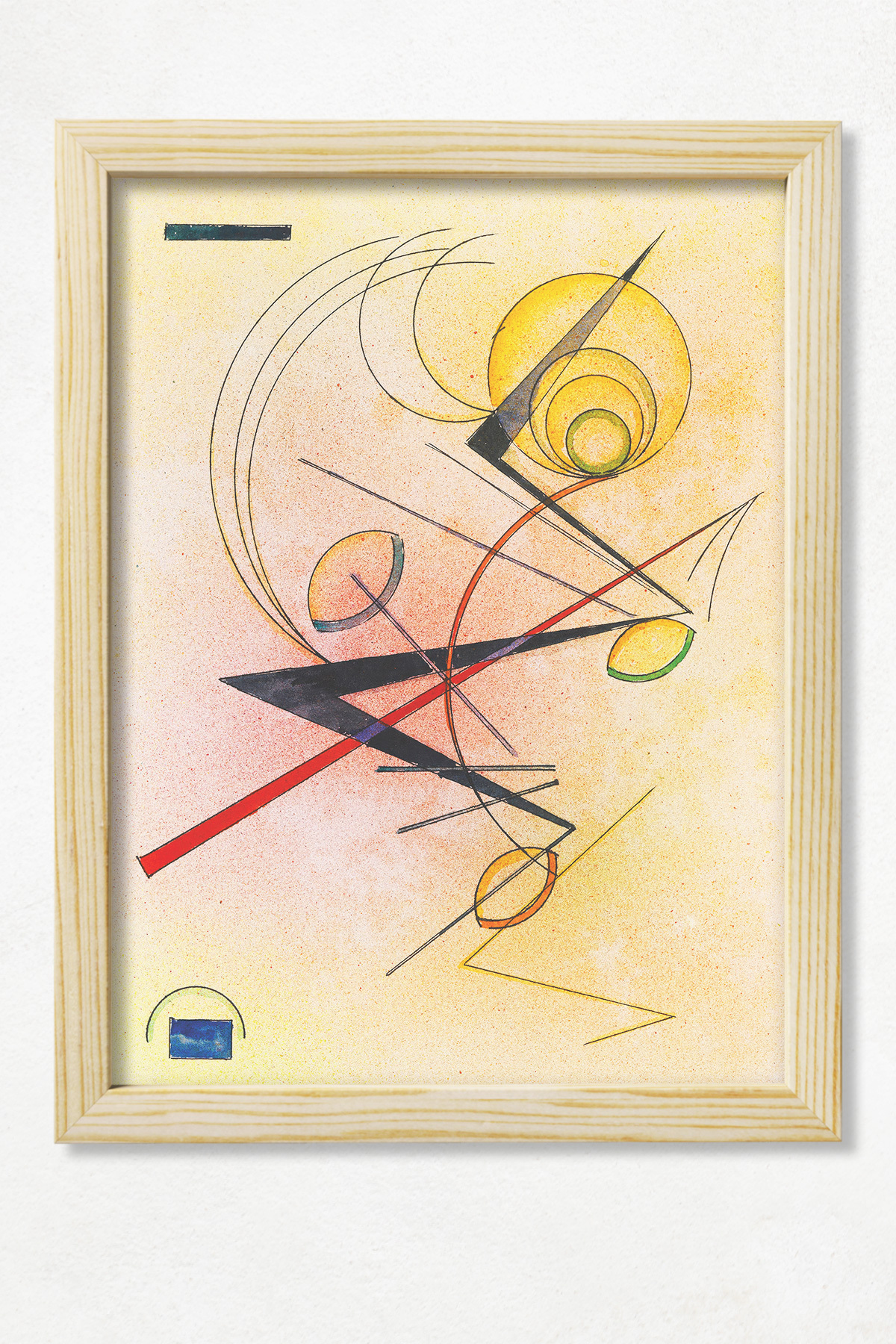 DuoArt Wassily Kandinsky - ملصق عمل مشهور بإطار خشبي طبيعي، لون طبيعي ...