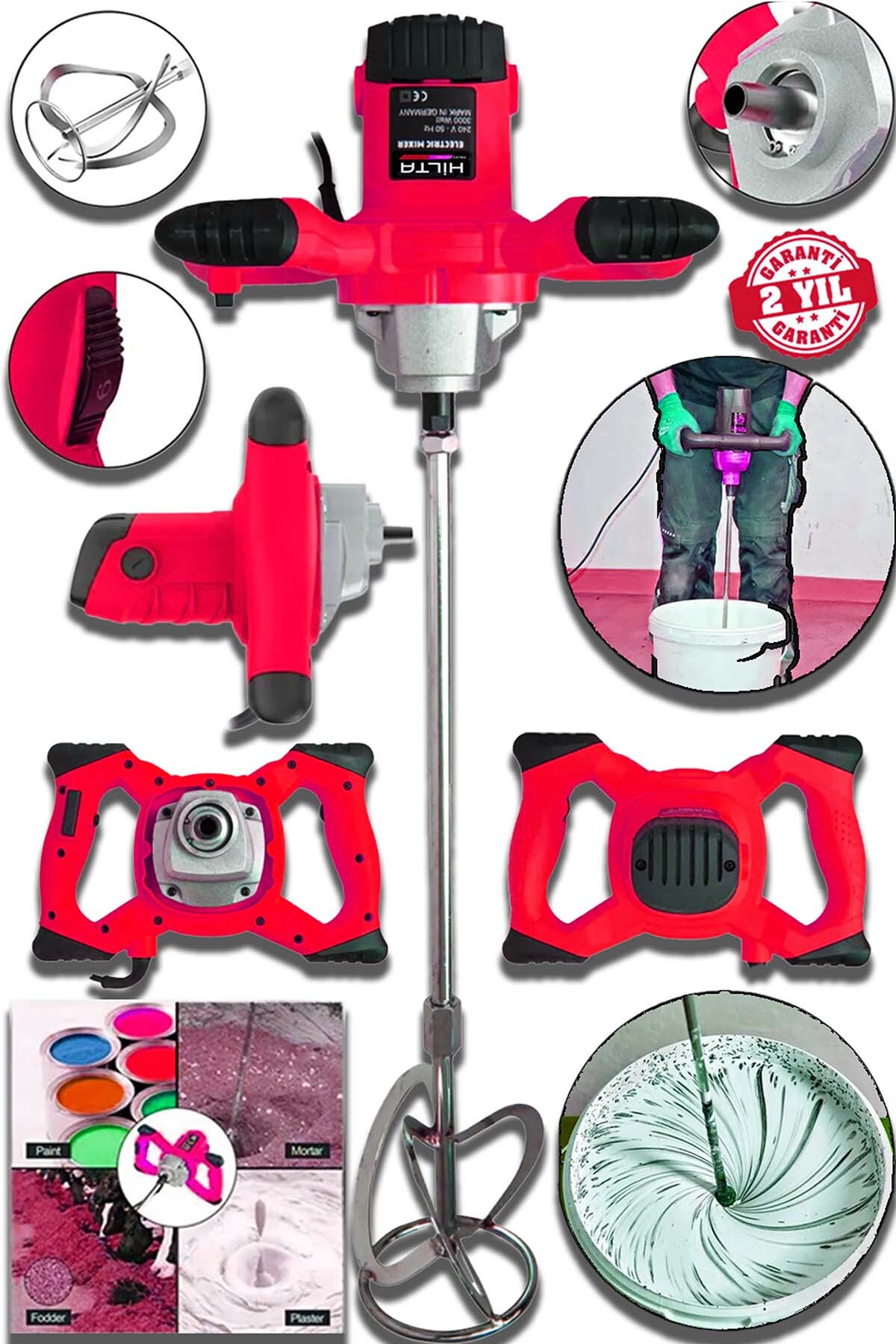 Hilta Power Alman 9200 W Çelik Şanzıman Bakır Sargılı Devir Ayarlı Boya ...